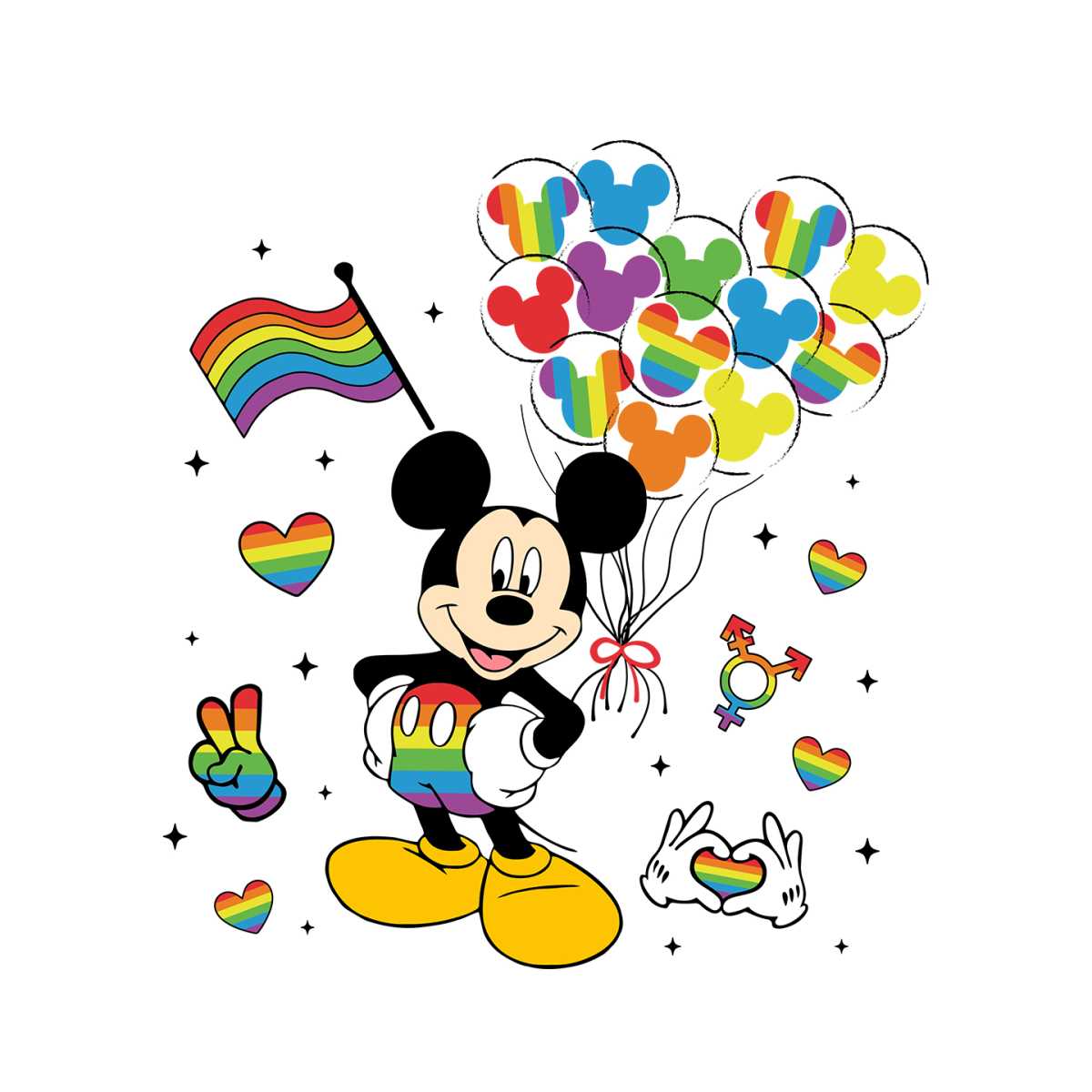 Mickey Mouse LGBT Pride Balloon Disney SVG - Inspire Uplift