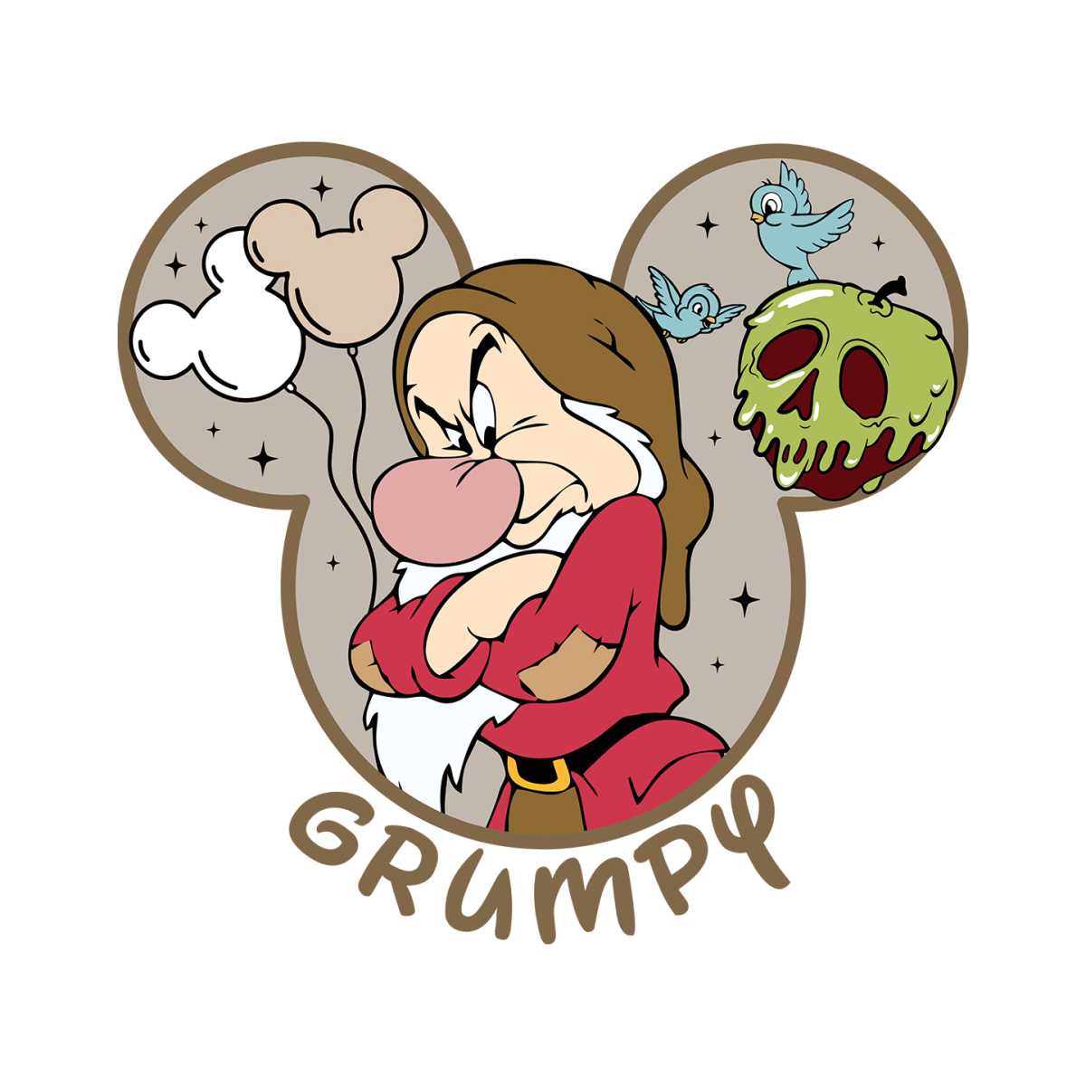 Grumpy The 7 Dwarfs Mickey Mouse Head SVG | Inspire Uplift