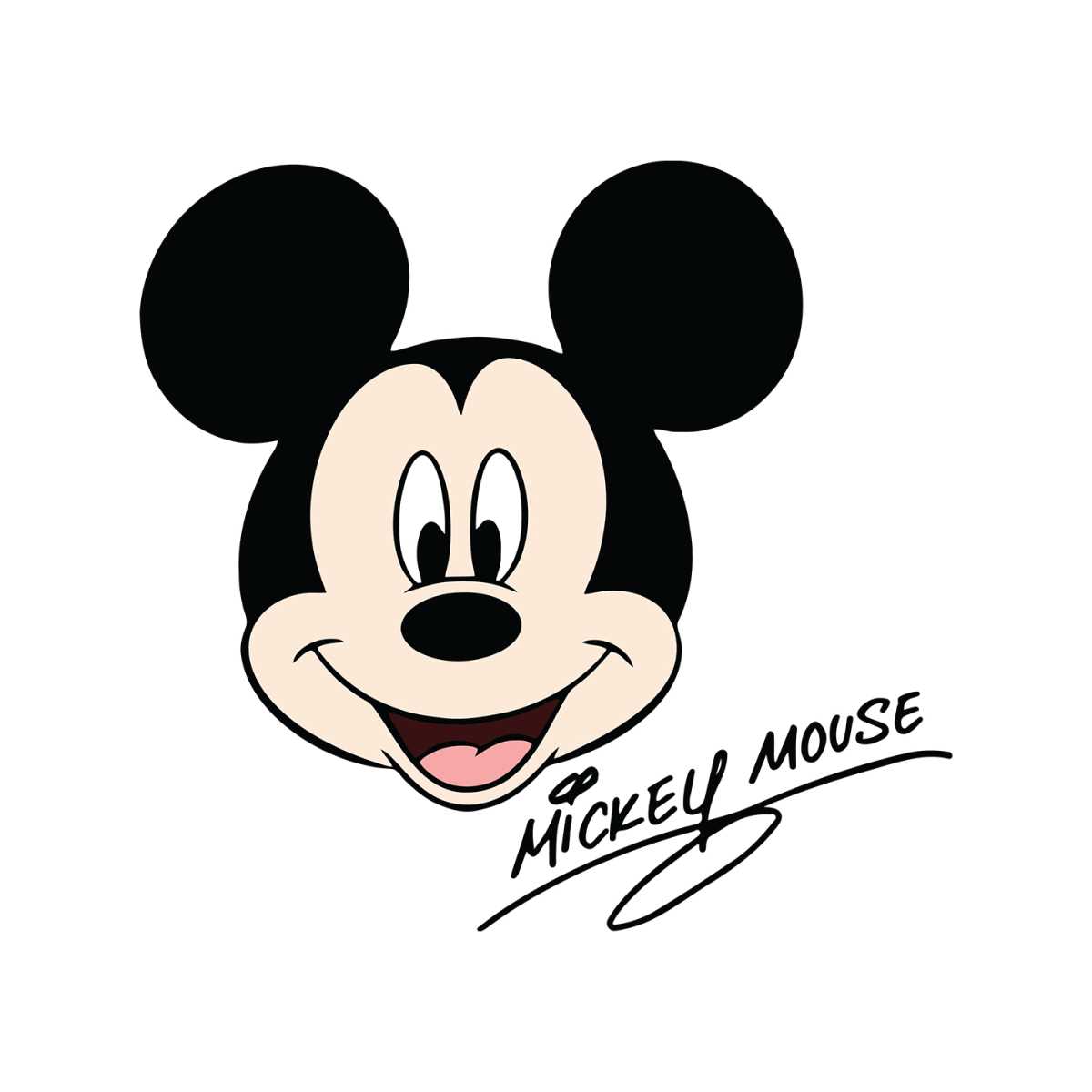Smiling Face Disney Mickey Mouse Signature SVG | Inspire Uplift