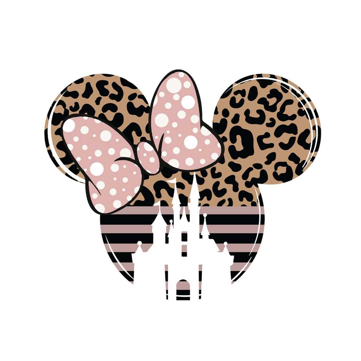 Minnie Mouse Leopard Kingdom Head PNG | Inspire Uplift