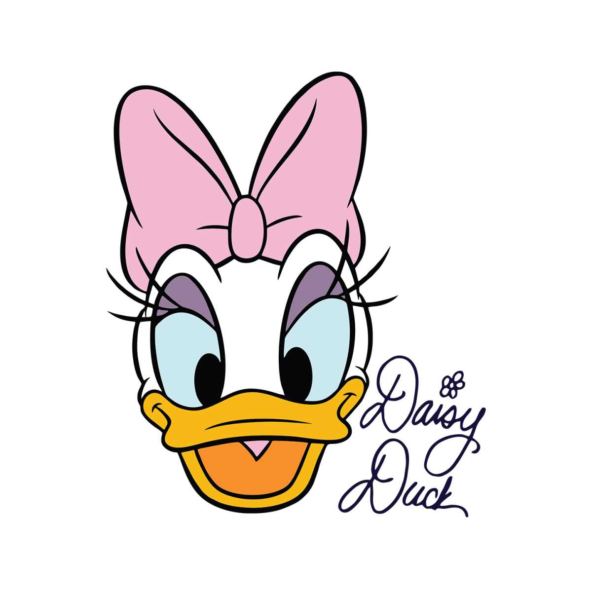 Smiling Face Disney Daisy Duck Signature SVG | Inspire Uplift