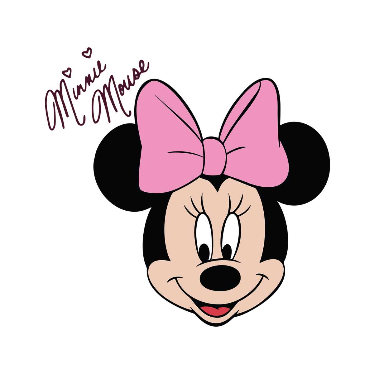Smiling Face Disney Girl Minnie Mouse Signature SVG | Inspire Uplift