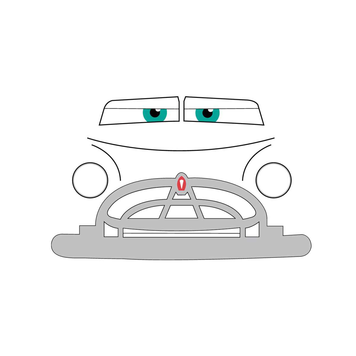 Disney Cars Doc Hudson Face Silhouette SVG | Inspire Uplift