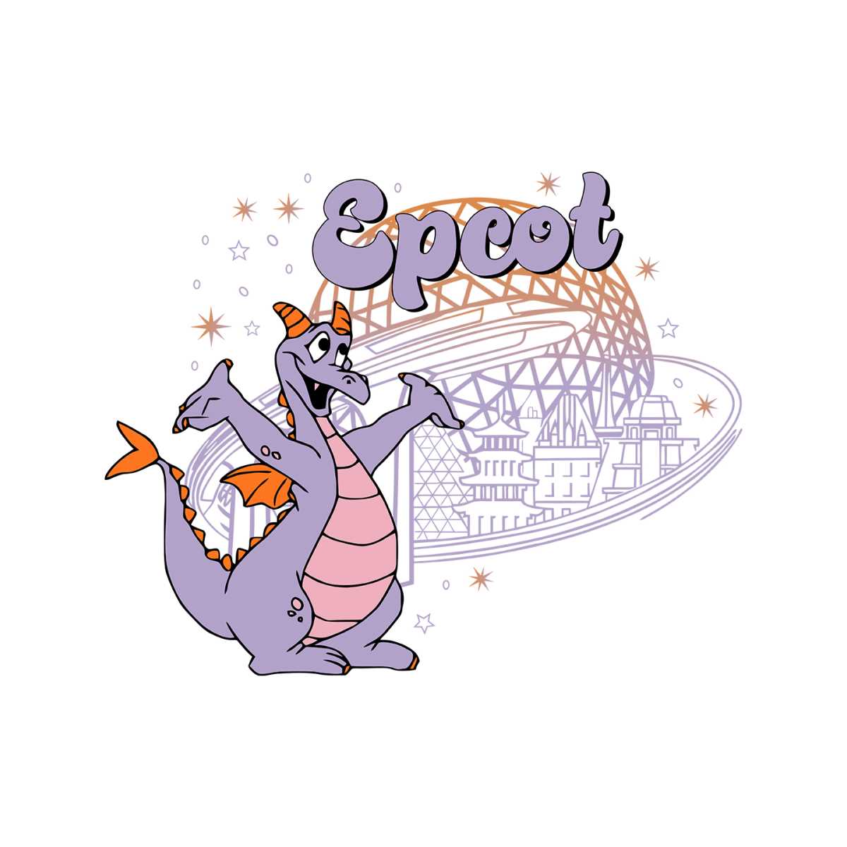 Walt Disney World Epcot Ball Figment SVG | Inspire Uplift