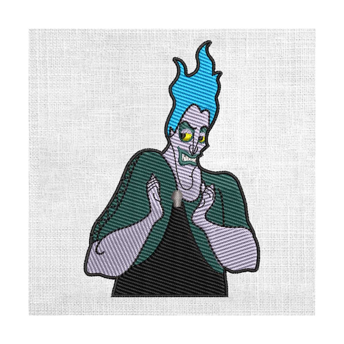 Disney Hercules Villains Hades Blue Flame Embroidery - Inspire Uplift