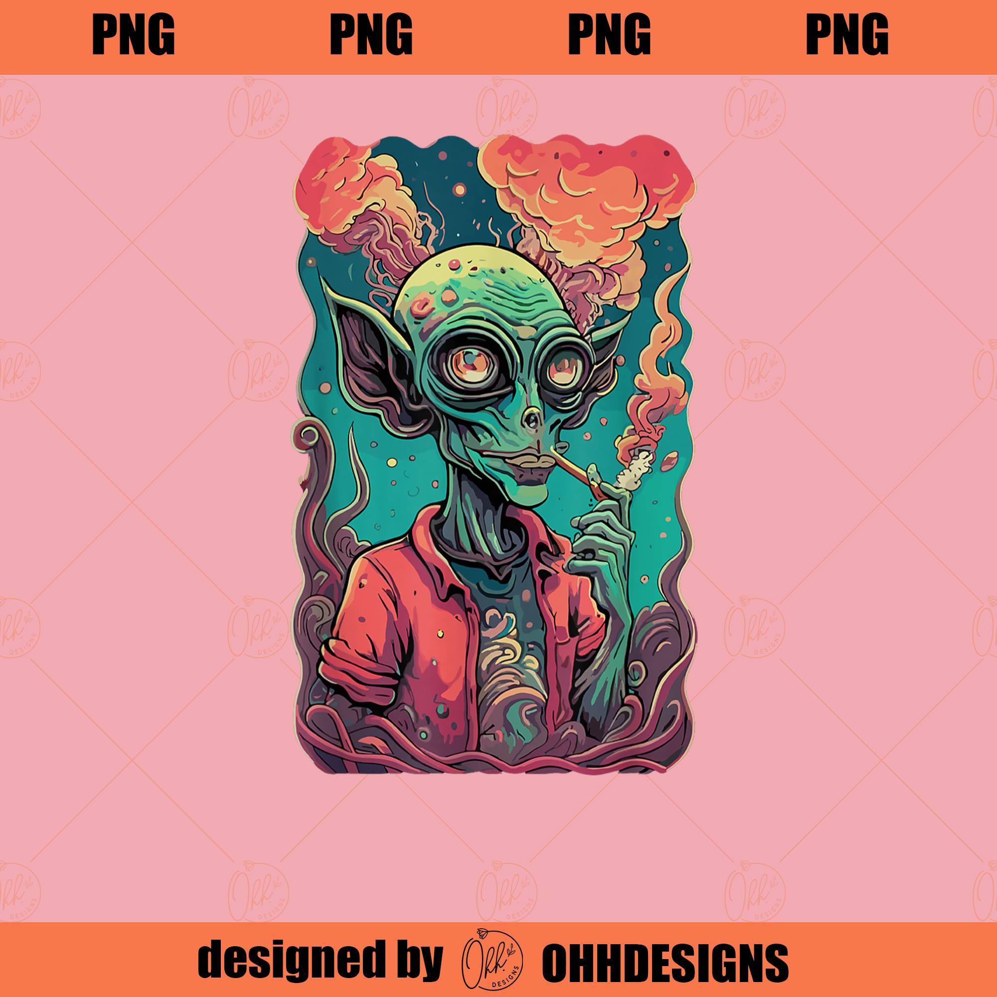 Marijuana Smoking Alien Chilling Weed Stoner 420 6 PNG Downl - Inspire ...