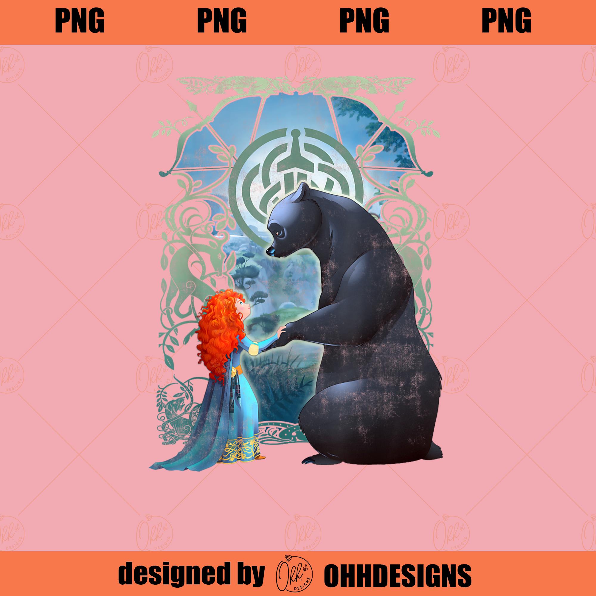 Disney Pixar Brave Merida And Bear Profile Portrait PNG Down | Inspire ...
