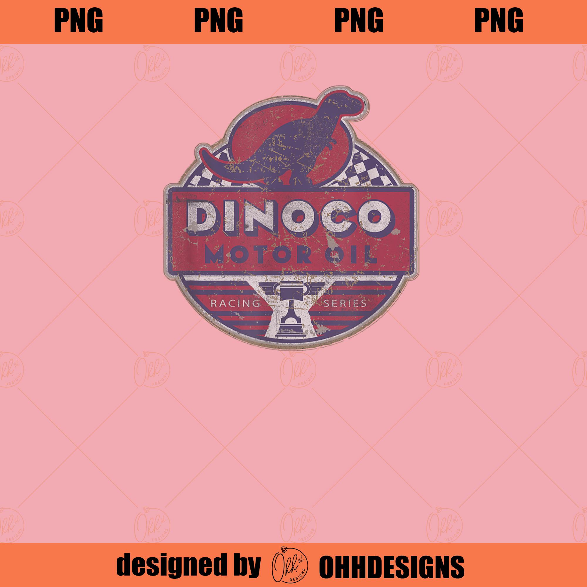 Disney Pixar Cars Dinoco Motor Oil Faded Sign PNG Download | Inspire Uplift