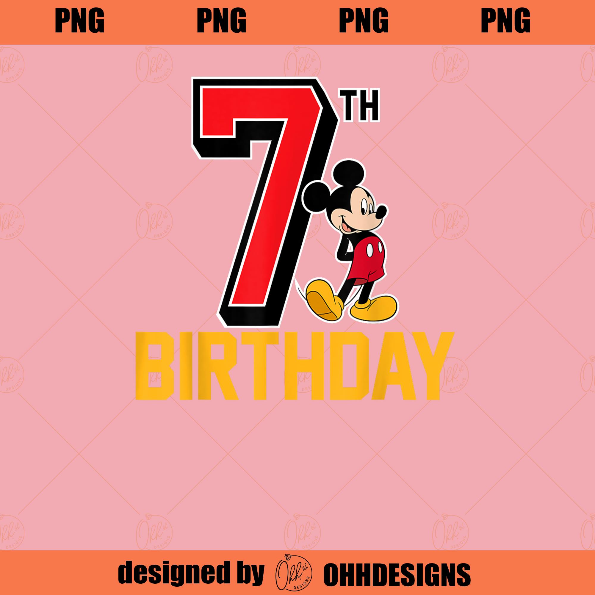 Disney Mickey Mouse 7th Birthday PNG Download - Inspire Uplift