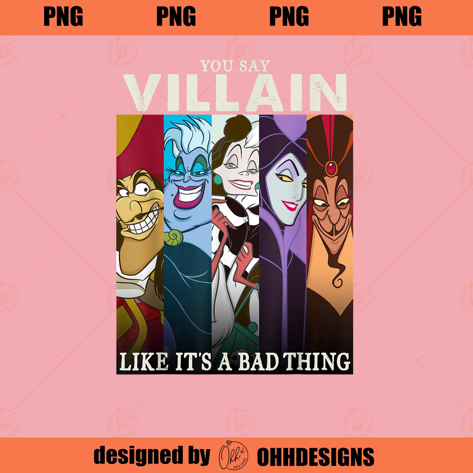 Disney Villains Colorful Group Shot Humor Graphic PNG Downl | Inspire ...