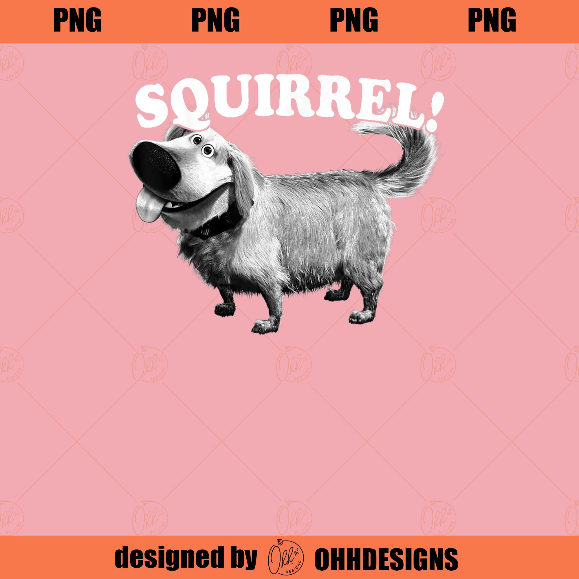 Disney Pixar Up Dug Vintage Squirrel Faded Puppy Logo PNG Do | Inspire ...