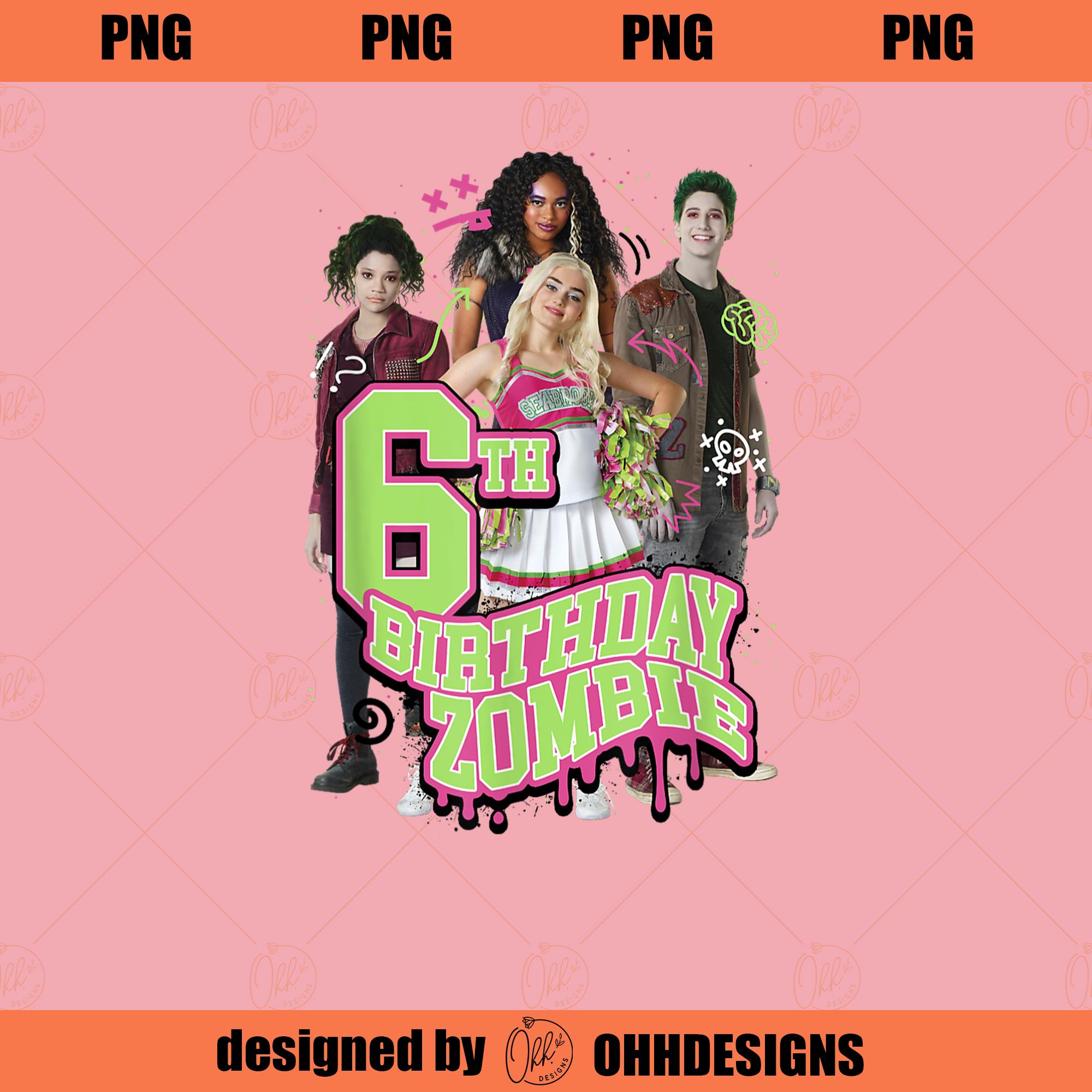 Disney Zombies 6th Birthday Zombie Group Poster PNG Download | Inspire ...