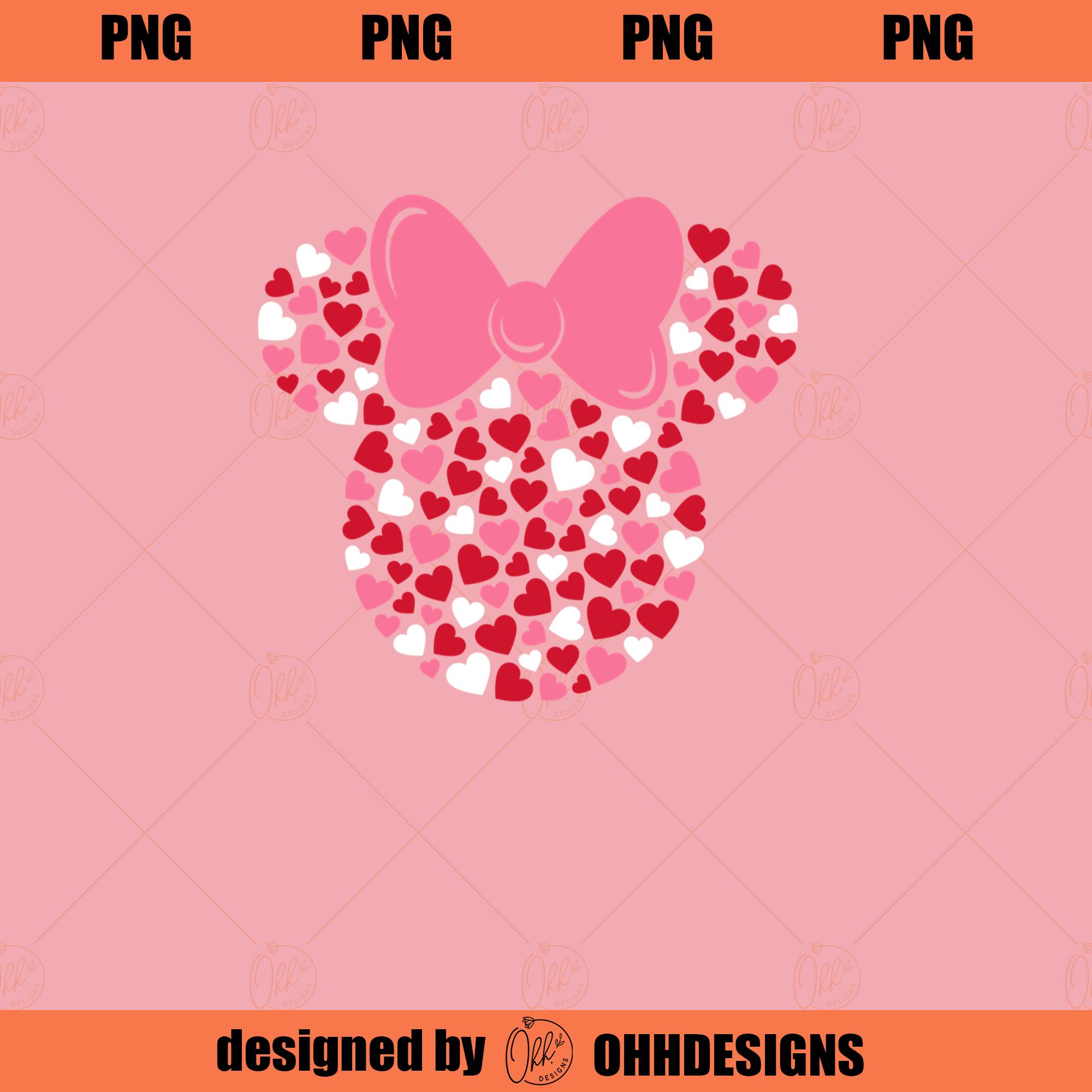 Disney Minnie Mouse Icon Pink Hearts Valentines Day PNG Dow | Inspire ...