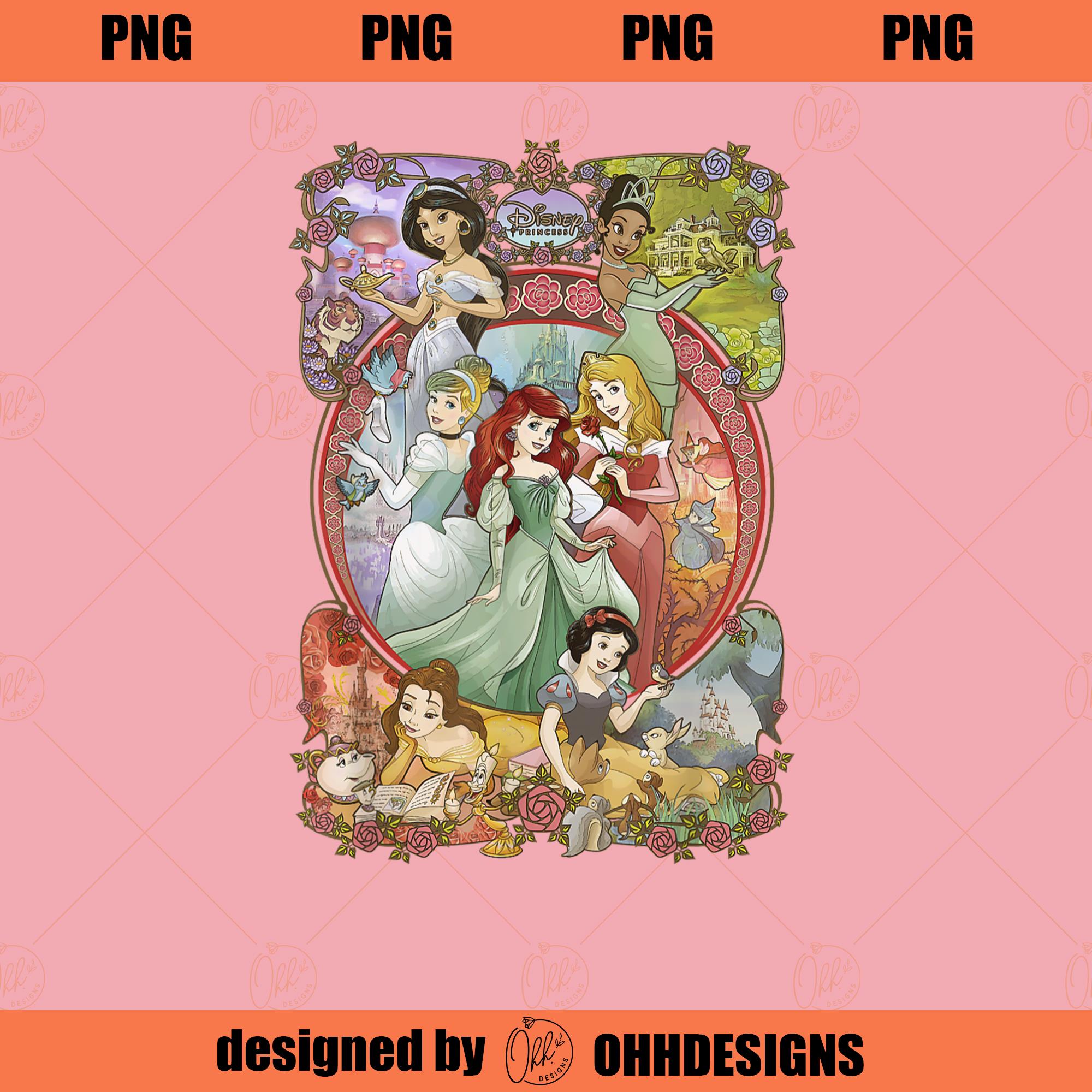 Disney Princess Classic Cartoon Group Collage PNG Download - Inspire Uplift