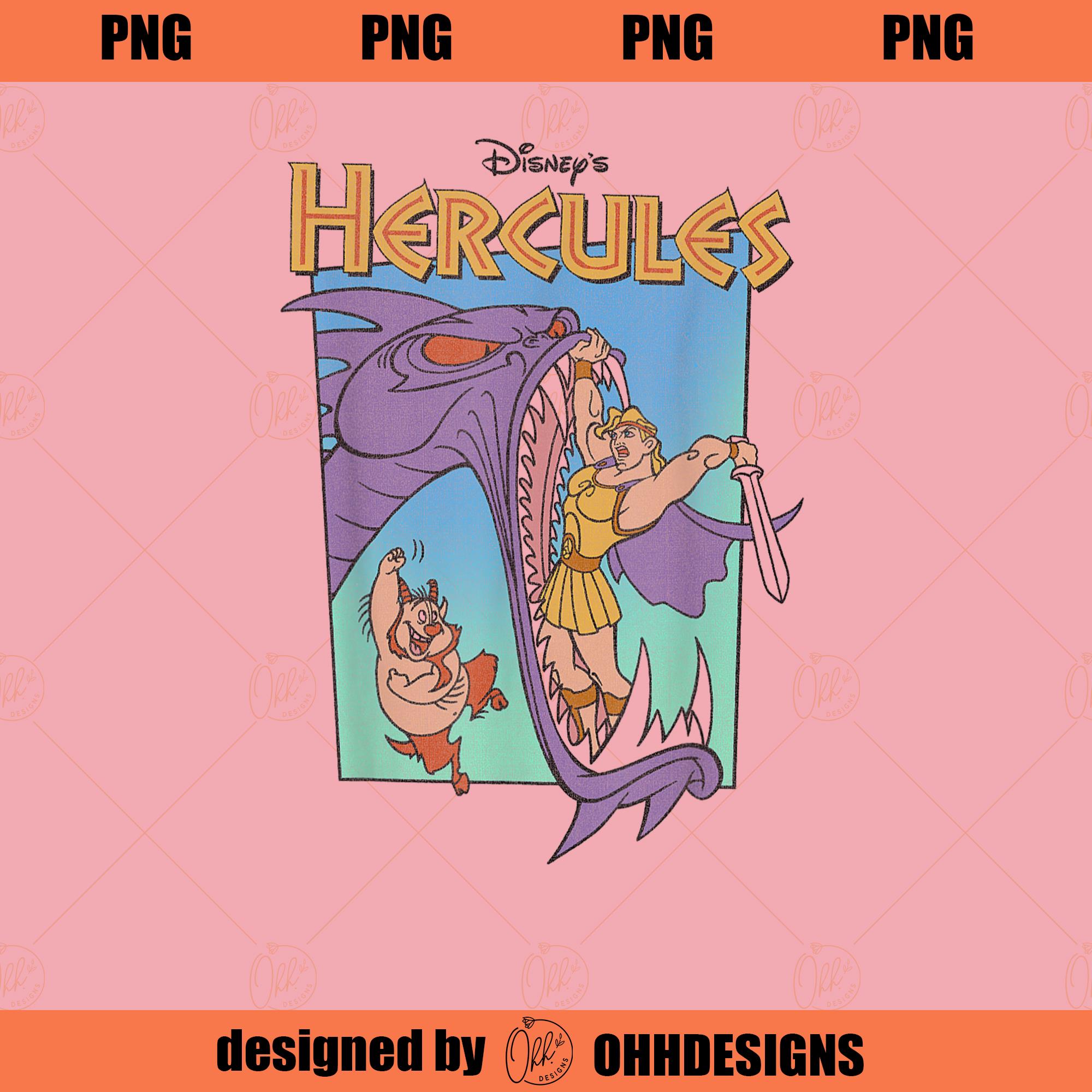 Disney Hercules Hydra Battle Retro Classic Movie Poster PNG | Inspire ...
