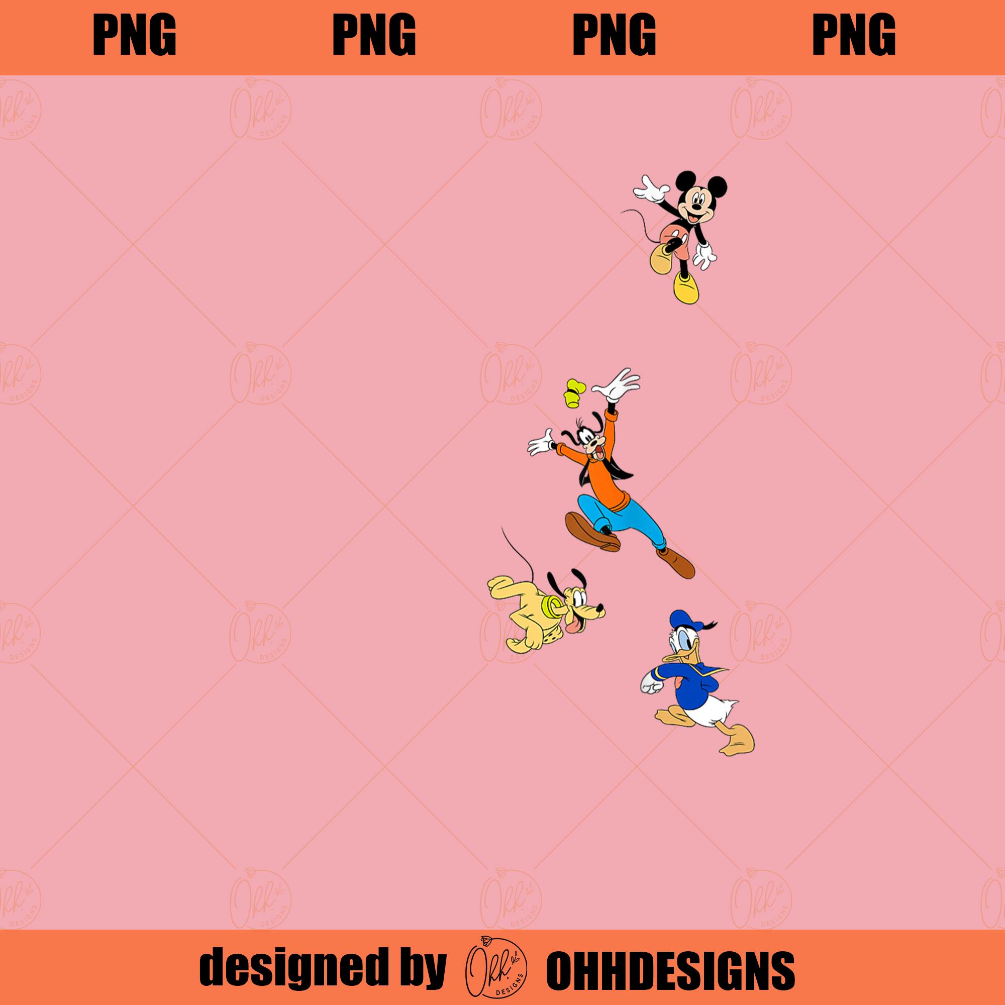 Disney Mickey And Friends Goofy Donald Falling Cartoon Icons | Inspire ...