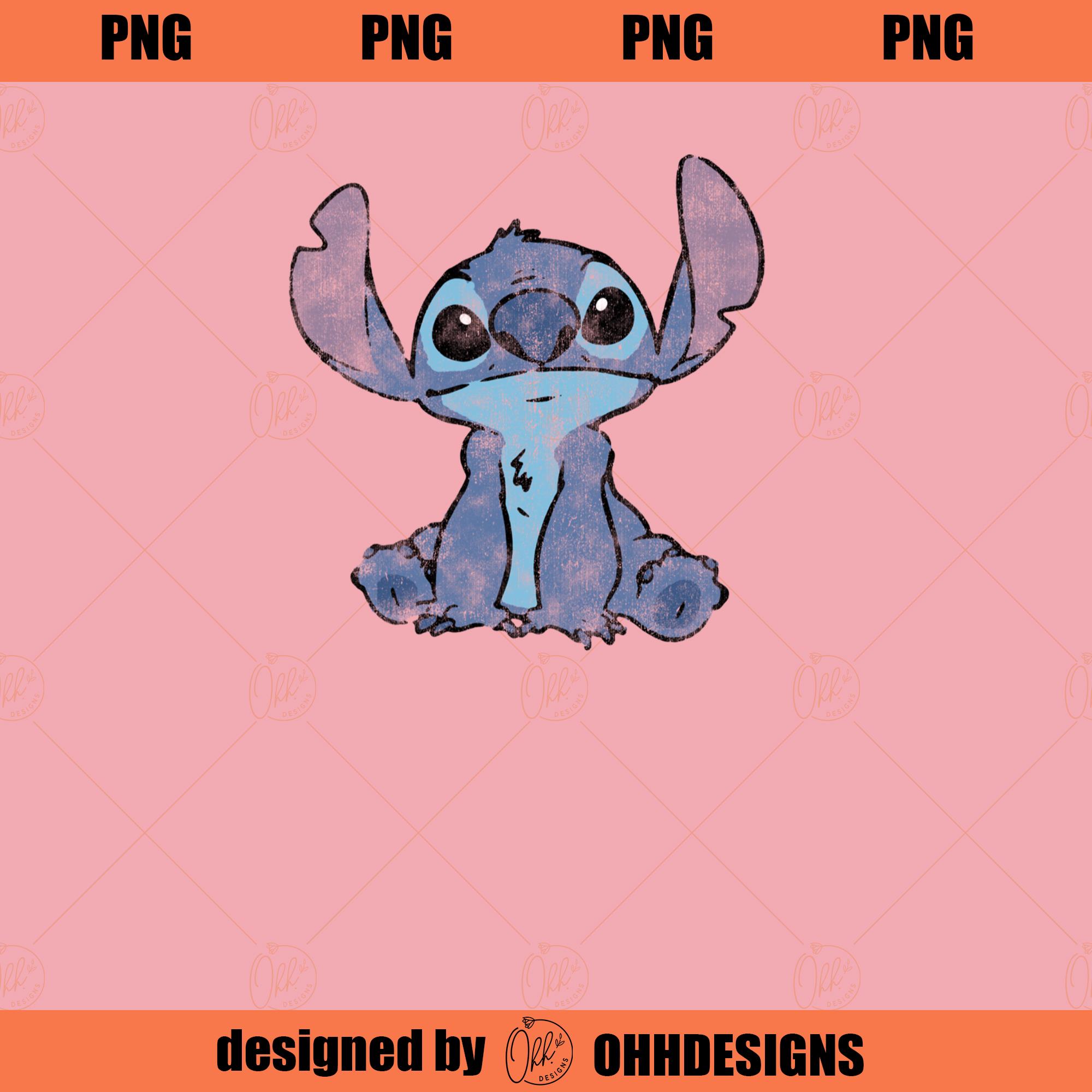 Disney Lilo Stitch Distressed Stitch Portrait PNG Download - Inspire Uplift