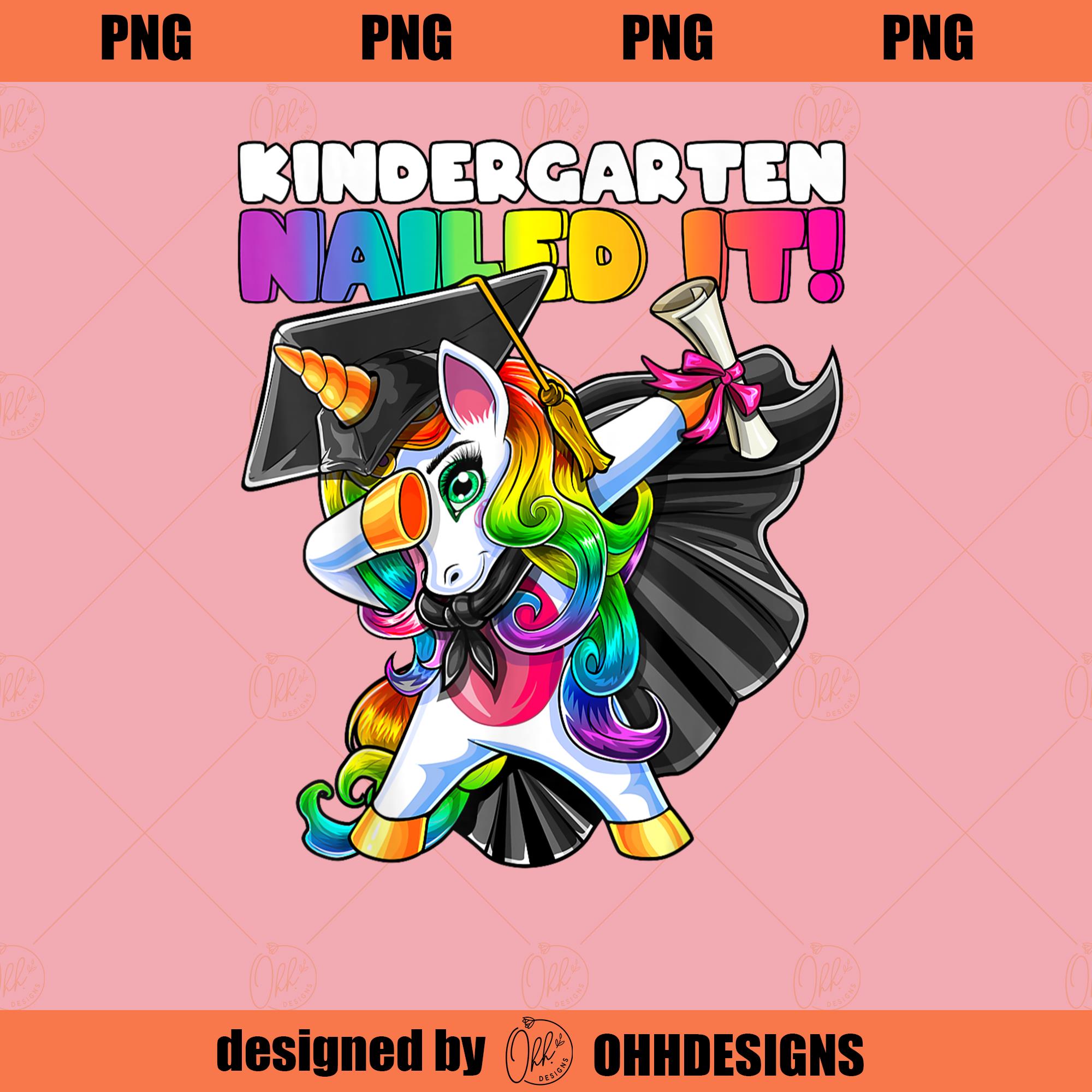 Dabbing Unicorn Kindergarten Graduation Cap Gown Gift Girls - Inspire ...