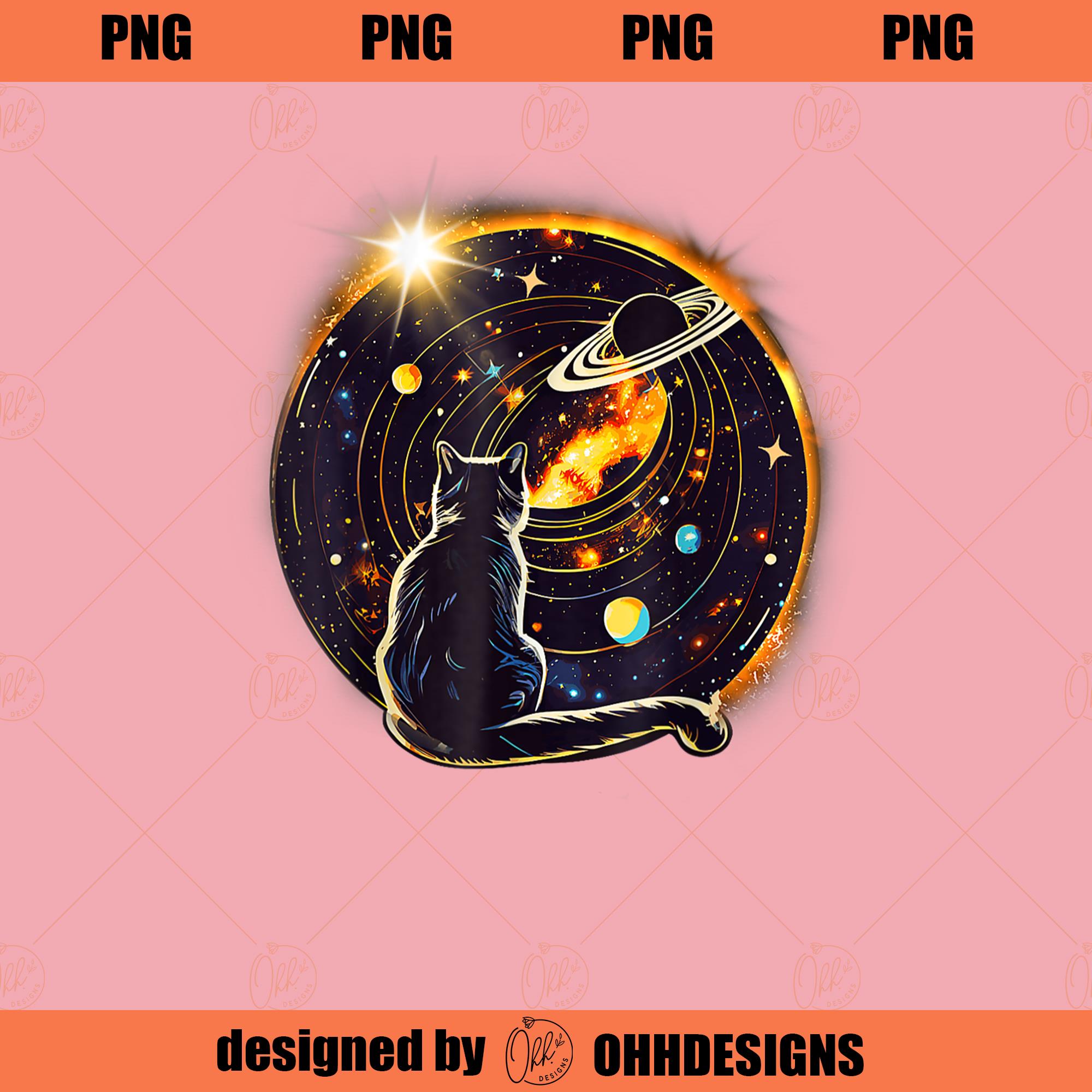 Solar Eclipse Cat Eclipse Glasses Staring at Planet Saturn P | Inspire ...