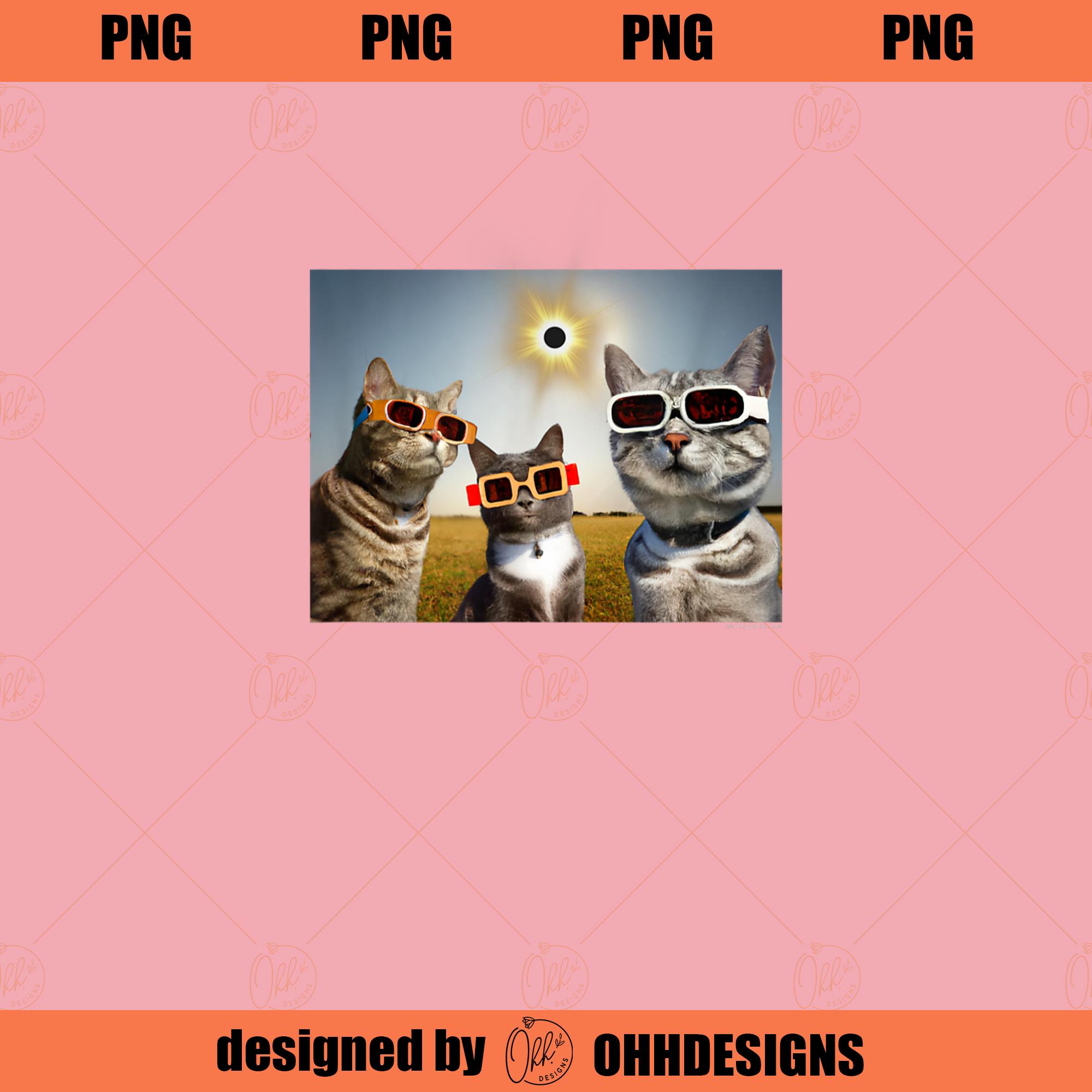 Solar Eclipse Cats Wear Solar Eclipse Glasses Totality 2024 - Inspire ...