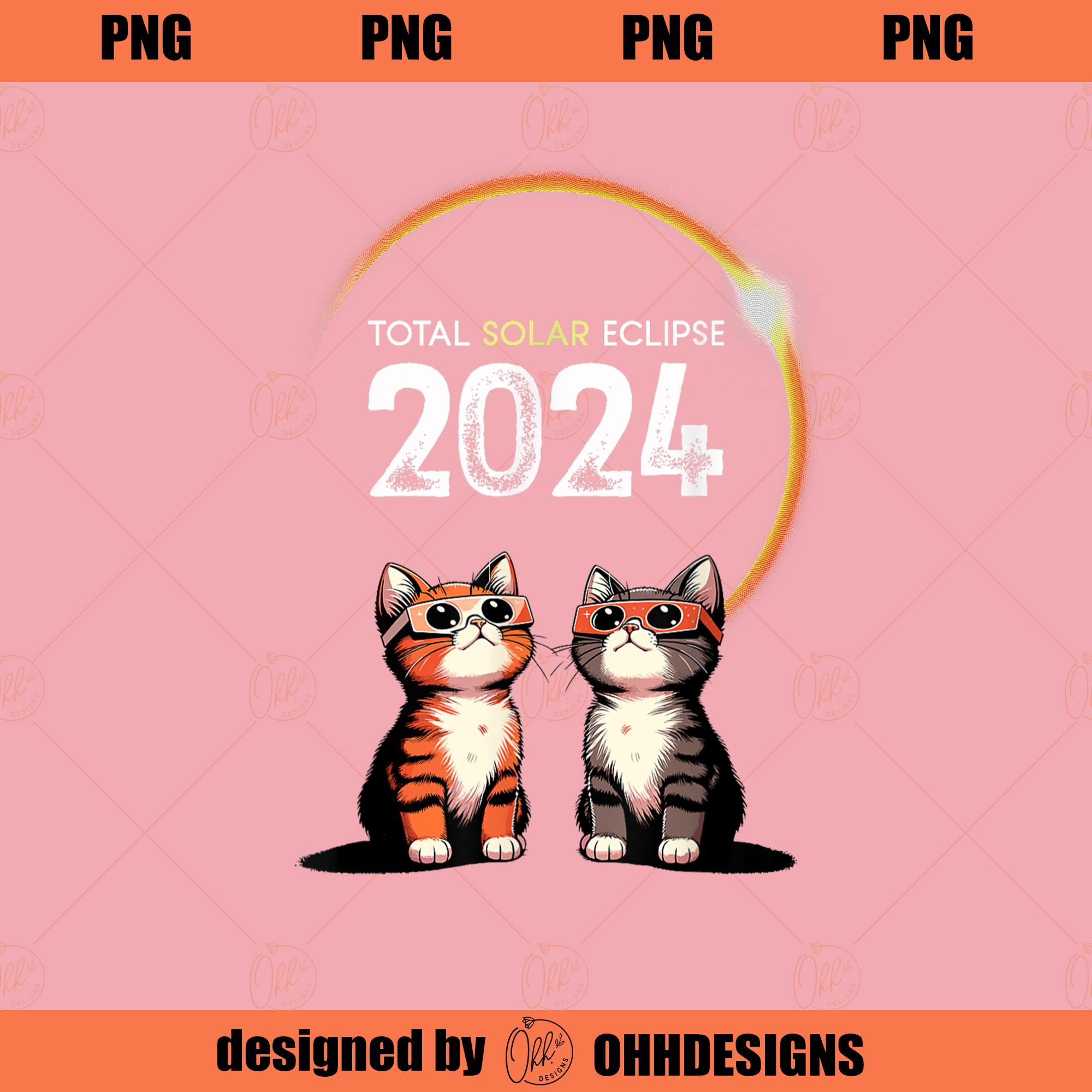 2024 Solar Eclipse Cat Wearing Solar Eclipse Glasses PNG Dow - Inspire ...