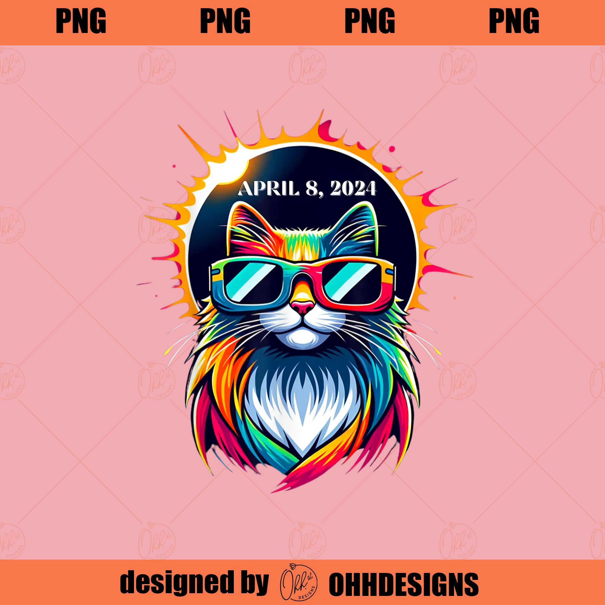 2024 Solar Eclipse Fantasy Cat Wearing Solar Eclipse Glasses | Inspire ...