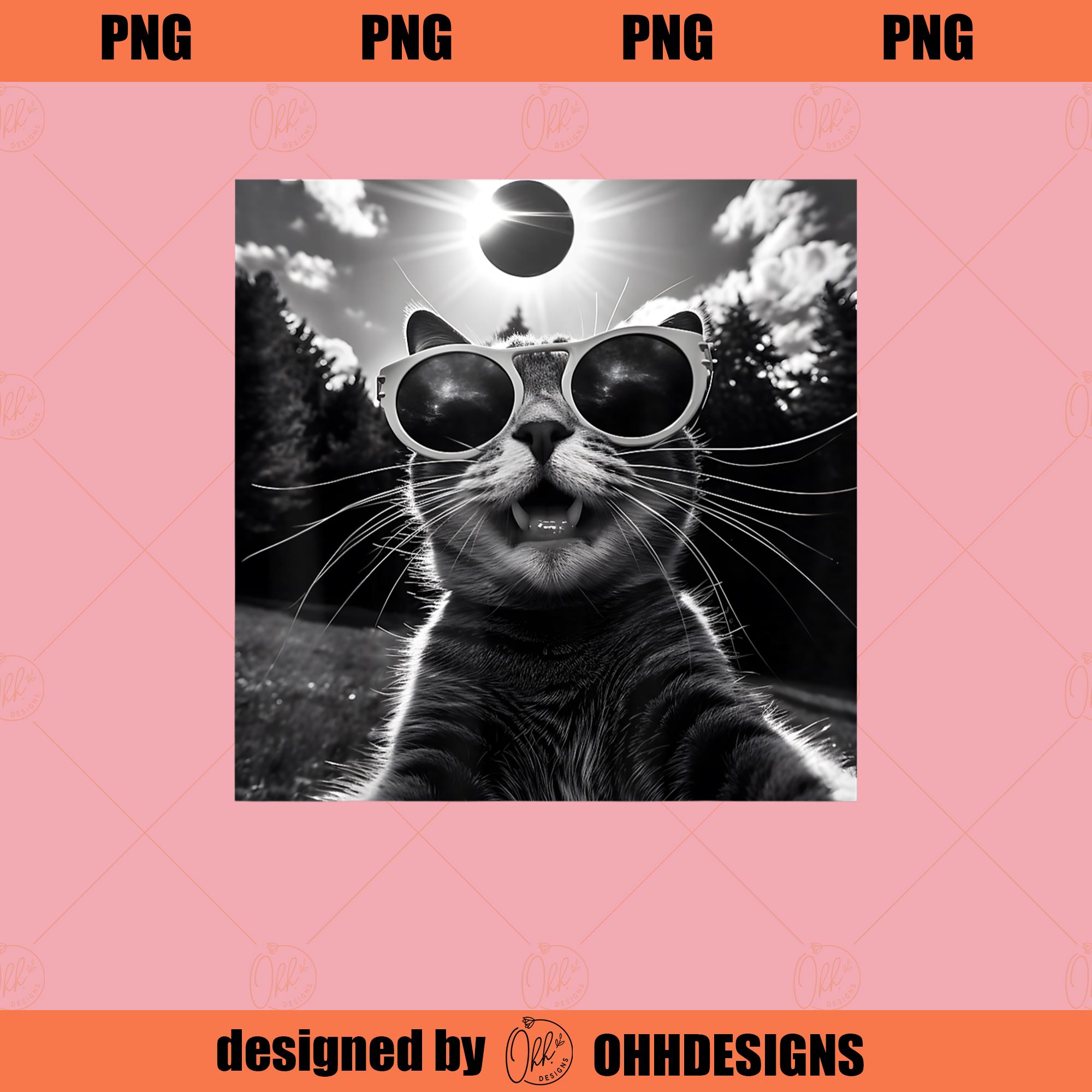 2024 Solar Eclipse Funny Cat Wearing Solar Eclipse Glasses P | Inspire Uplift