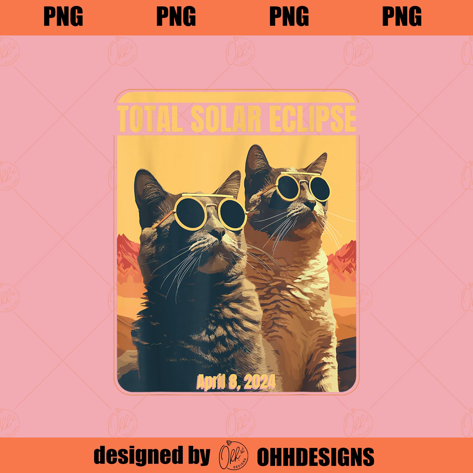 2024 Total Solar Eclipse April 8 Eclipse Cats PNG Download - Inspire Uplift
