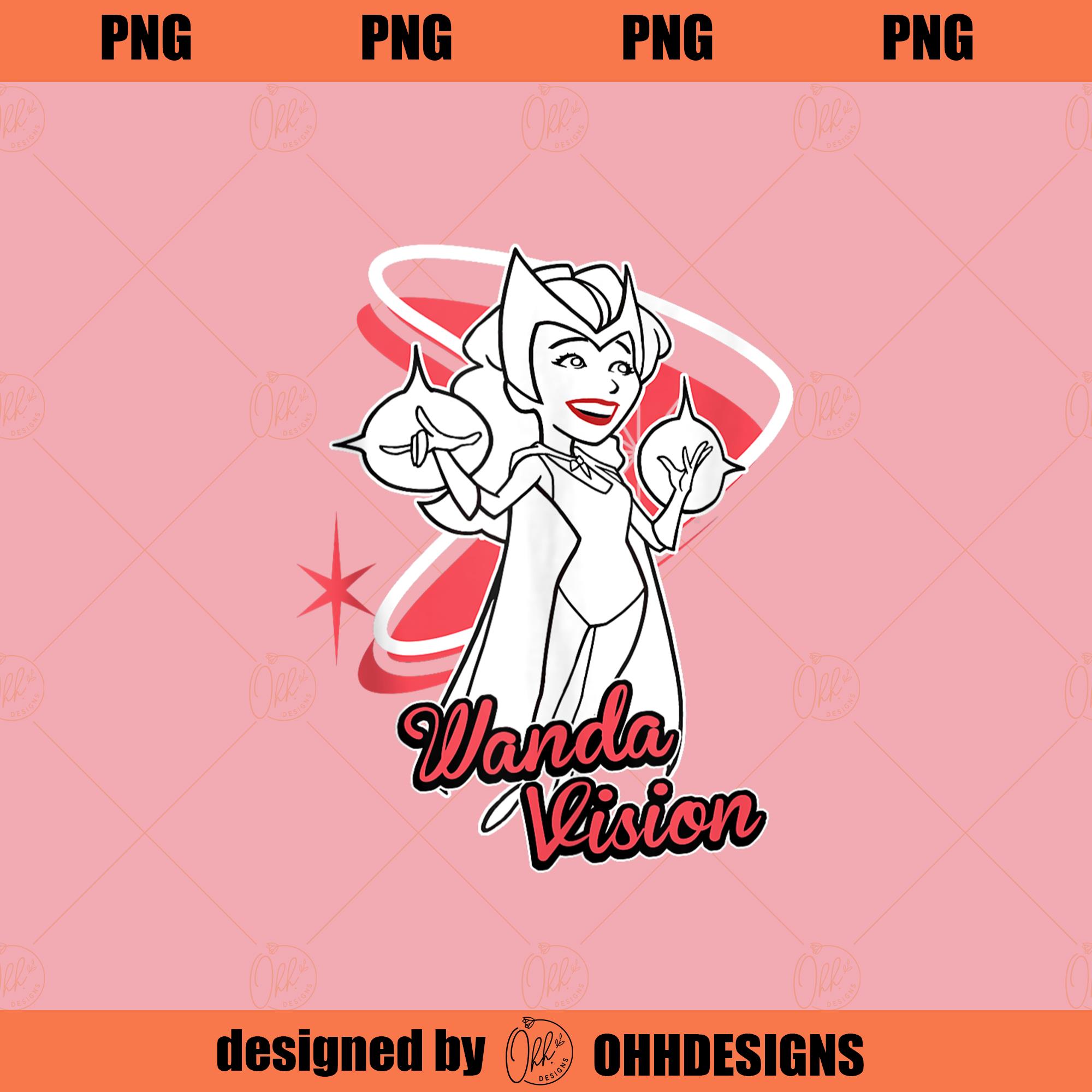 Marvel WandaVision Scarlet Witch Retro Cartoon PNG Download | Inspire ...