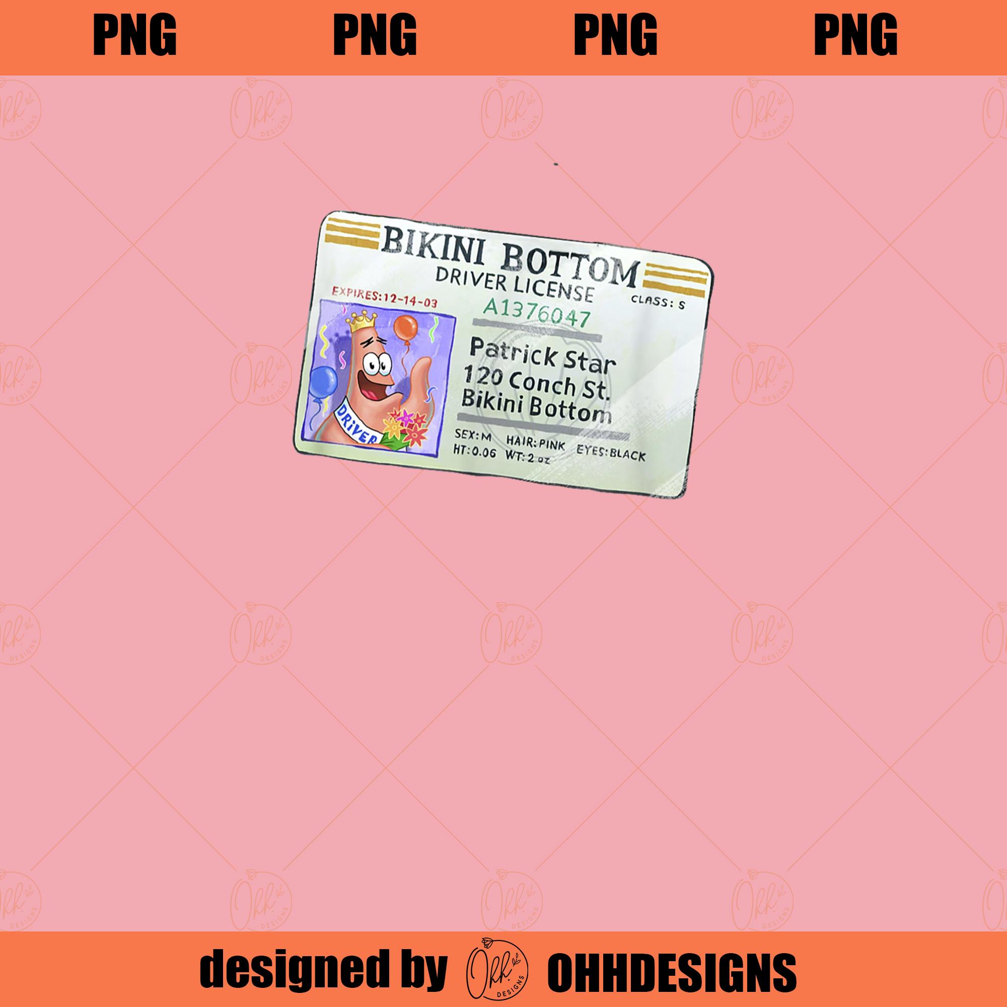 SpongeBob SquarePants Patrick Star Drivers License PNG Downl | Inspire ...