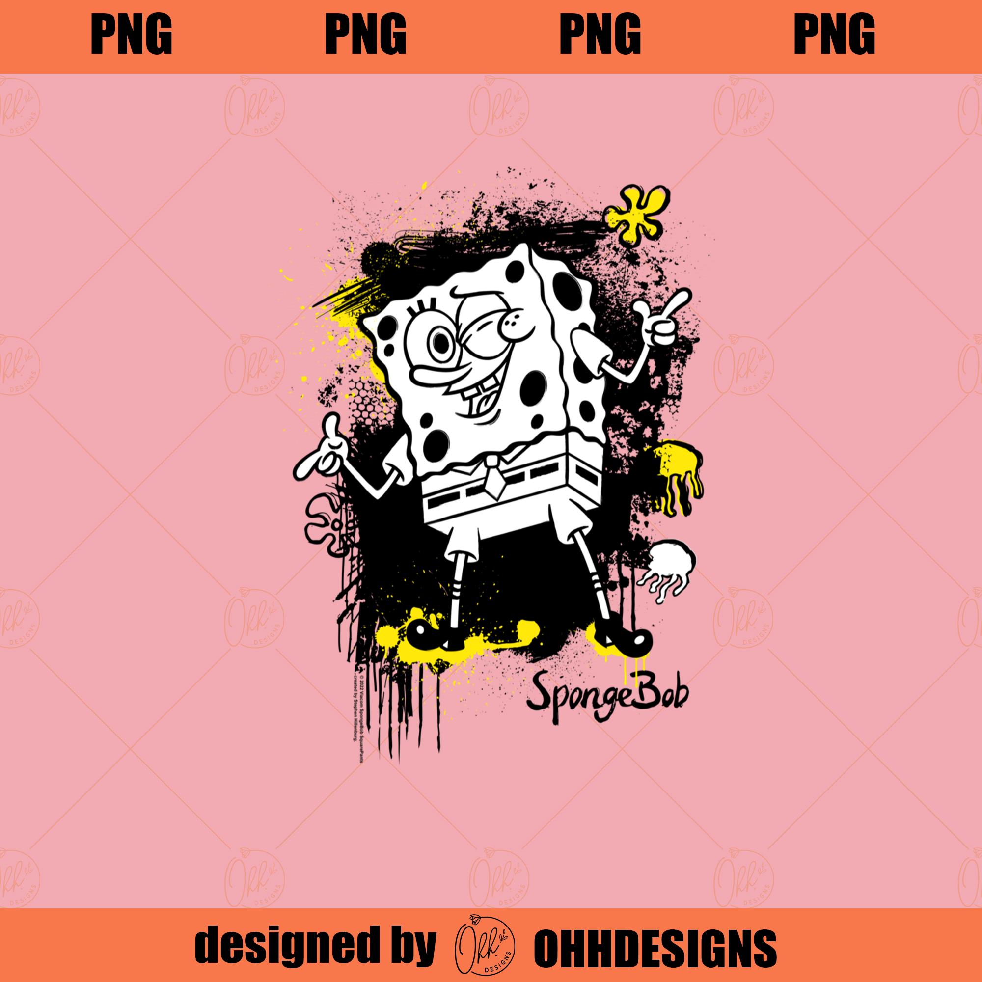 SpongeBob SquarePants Ink Splatter PNG Download | Inspire Uplift