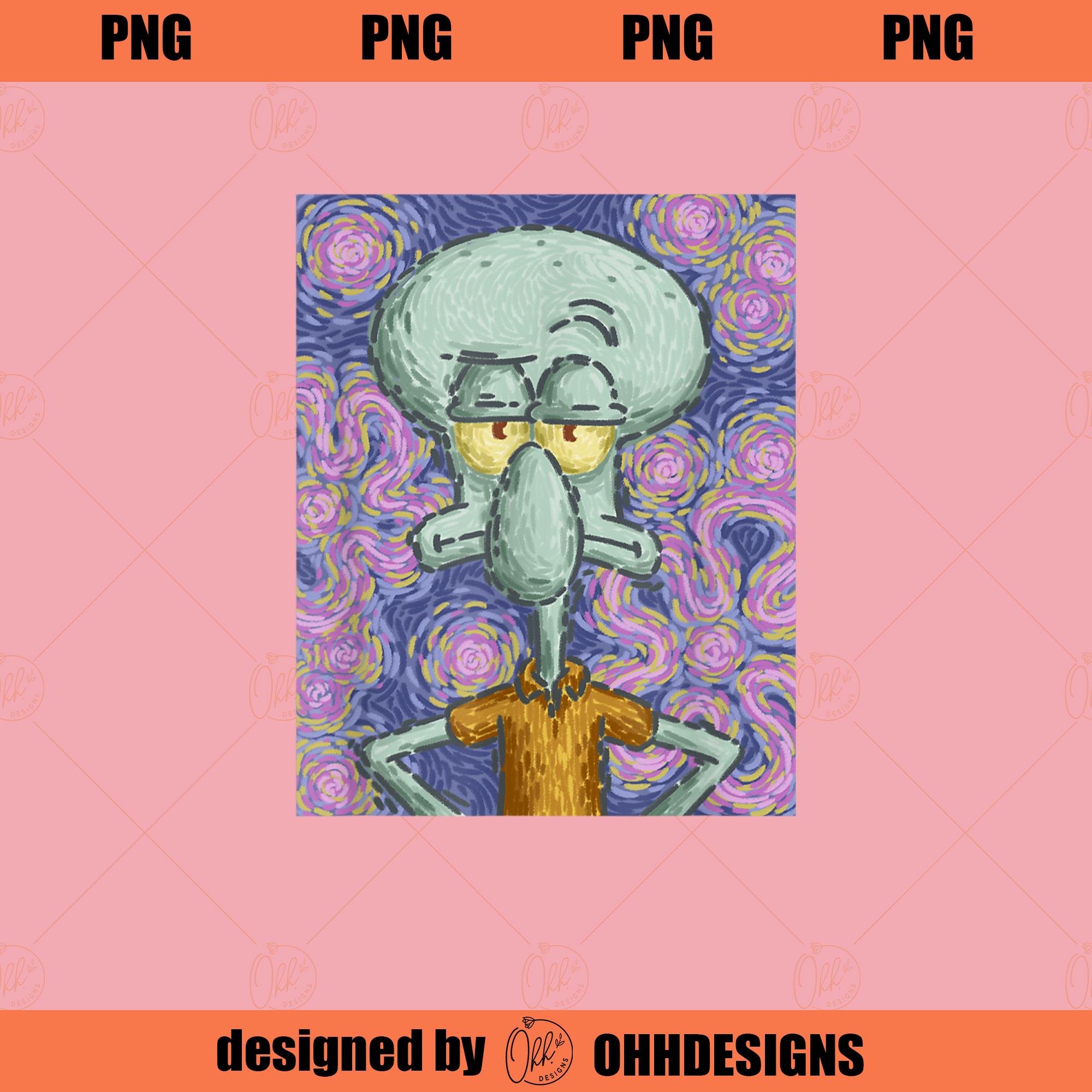 SpongeBob SquarePants Squidward Van Gogh Painting Portrait P | Inspire ...