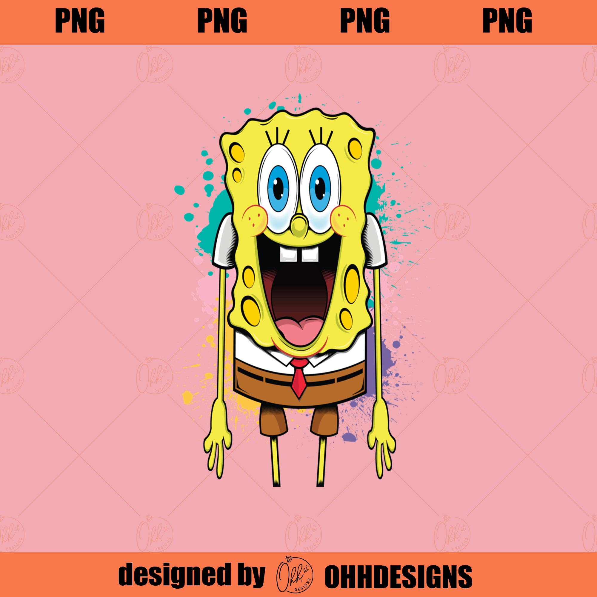 Paint Splatter Spongebob Squarepants PNG Download | Inspire Uplift