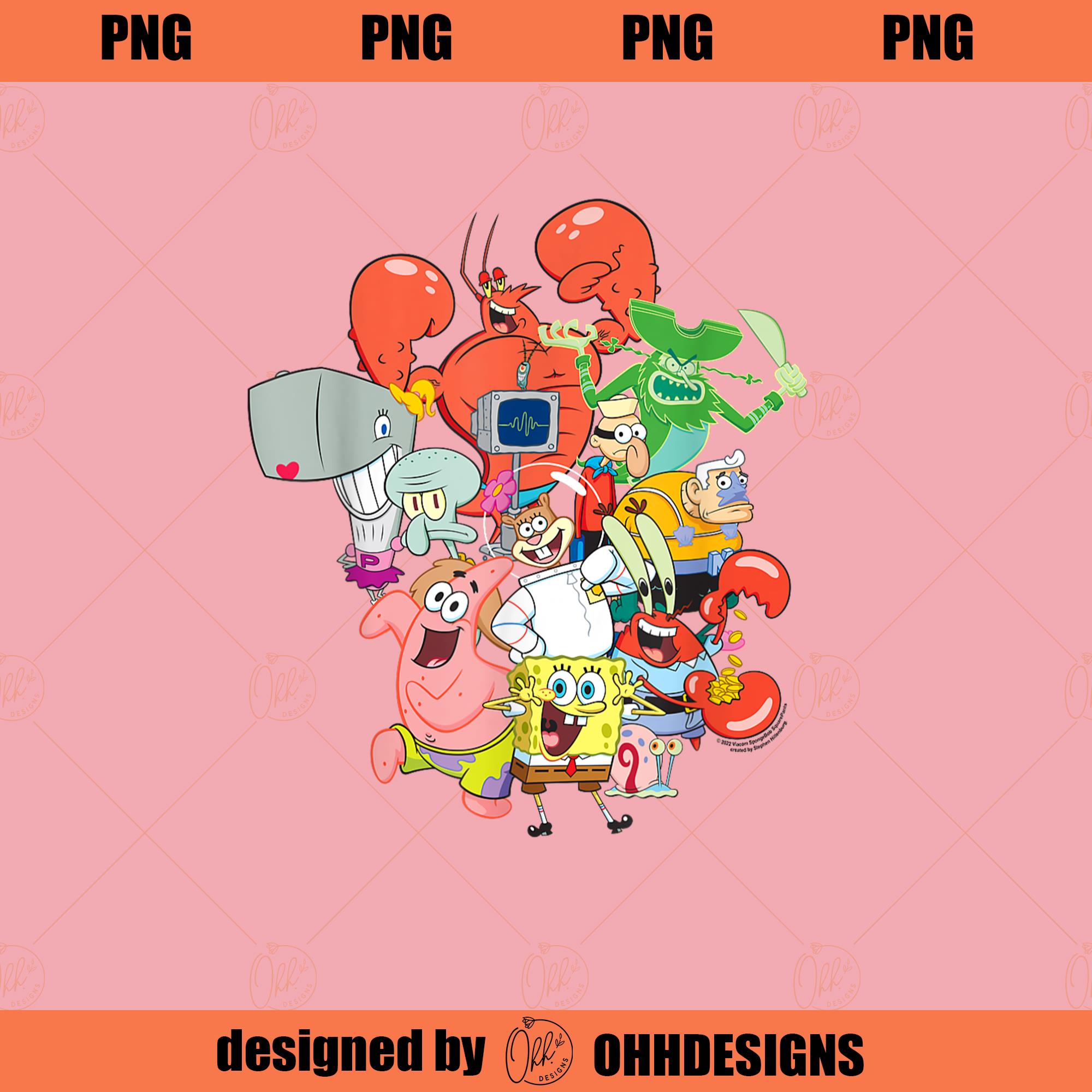 SpongeBob SquarePants The Whole Gang PNG Download | Inspire Uplift