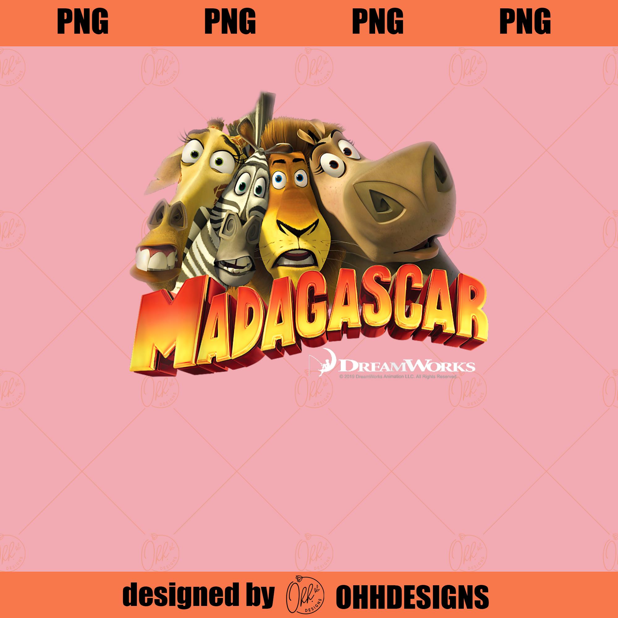 Madagascar Squished Group Shot Classic Movie Logo PNG Downlo - Inspire ...