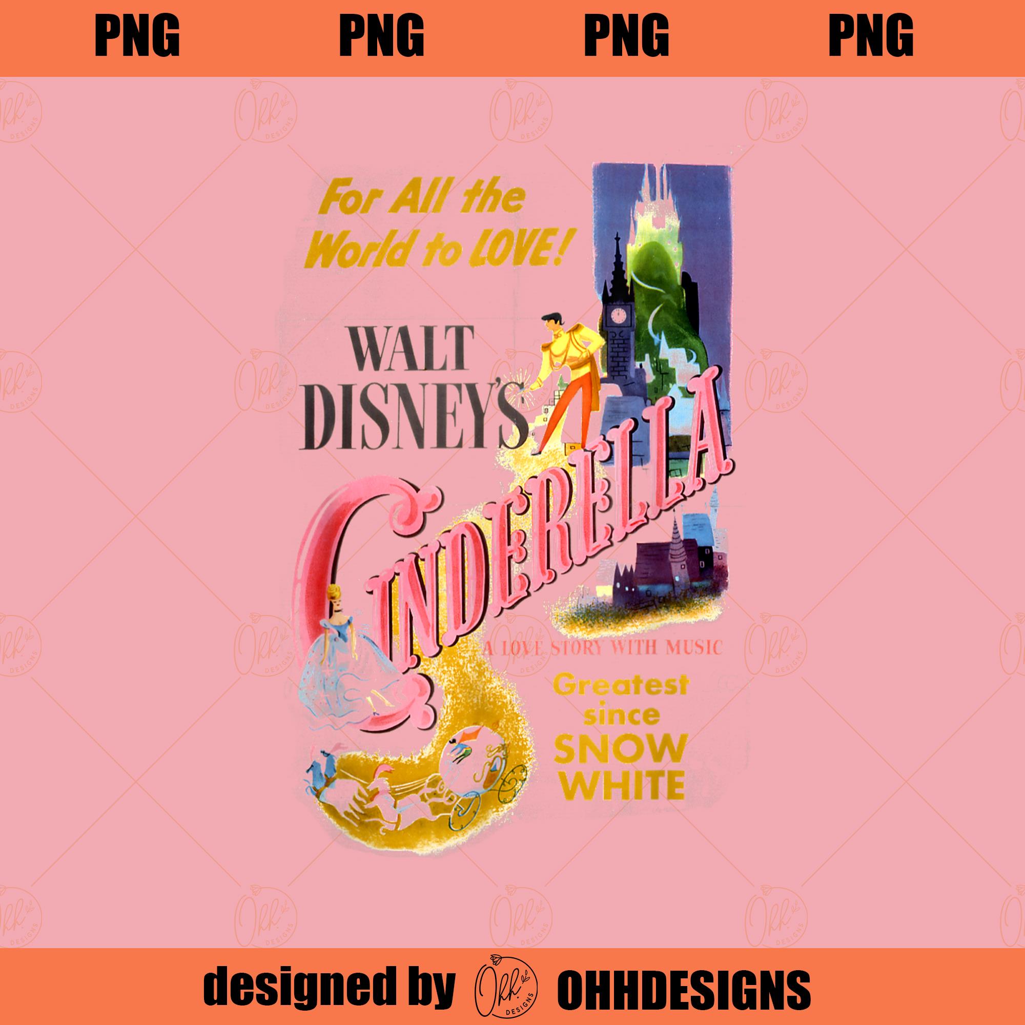 Disney Cinderella Vintage Movie Box Art Poster PNG Download | Inspire ...