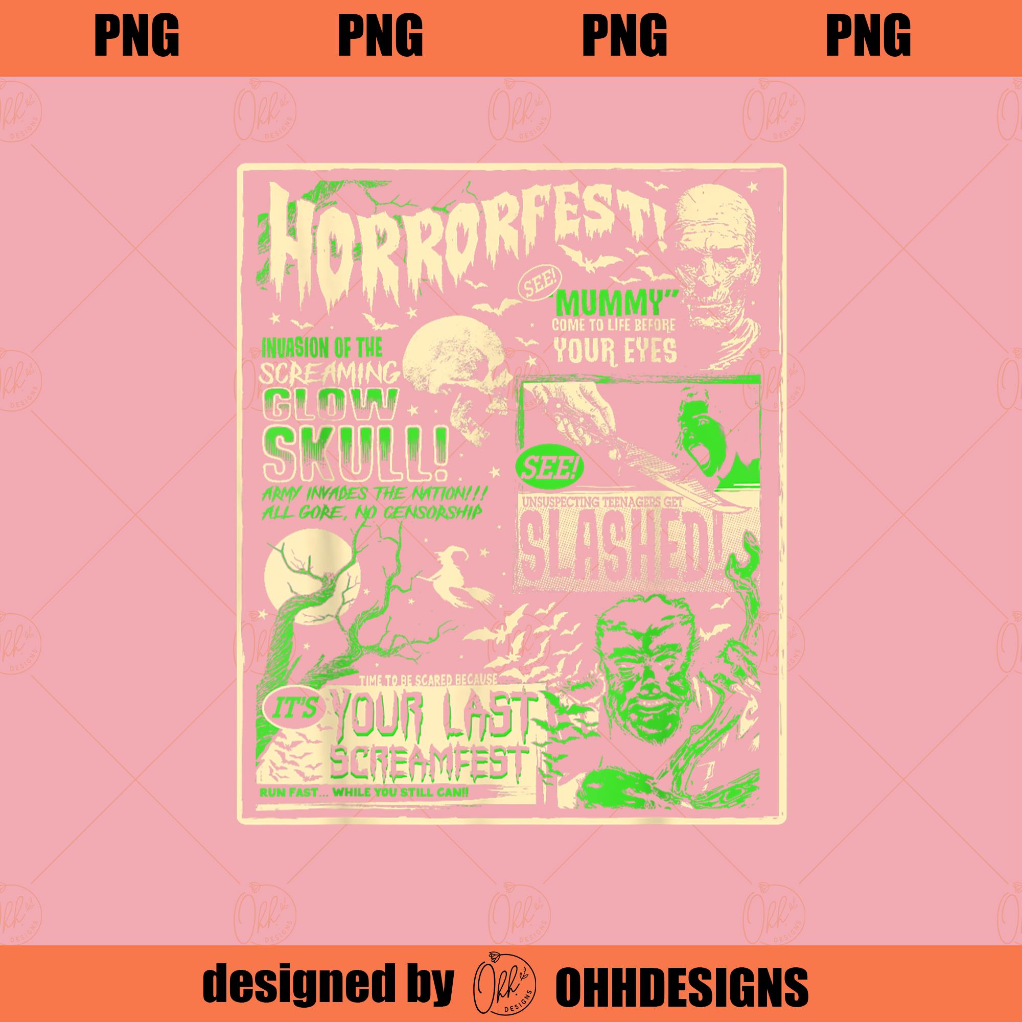 Vintage Horrorfest Halloween Movie Poster Old Time Horror PN | Inspire ...