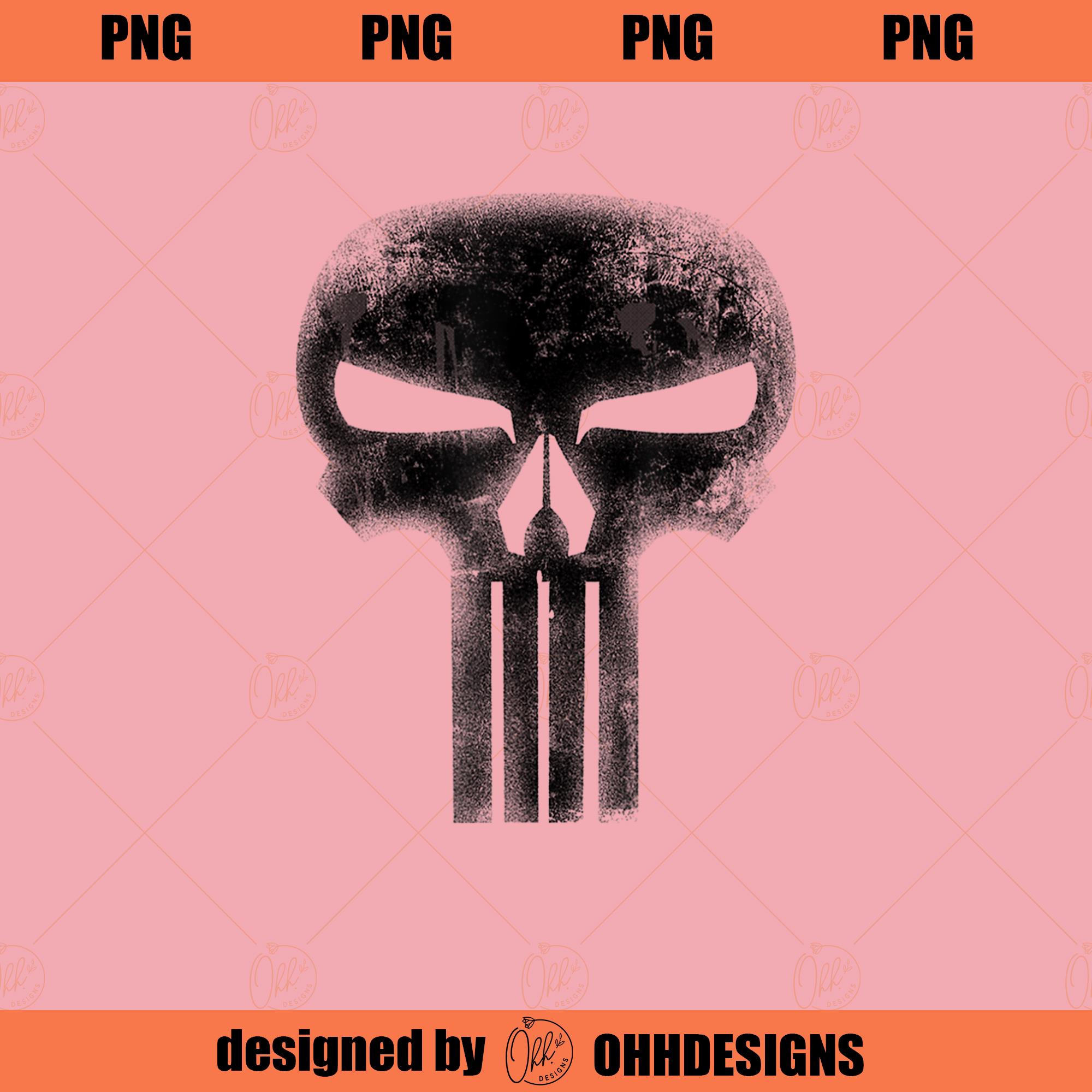 Marvel Comics Retro Classic The Punisher Black Skull Logo PN | Inspire ...