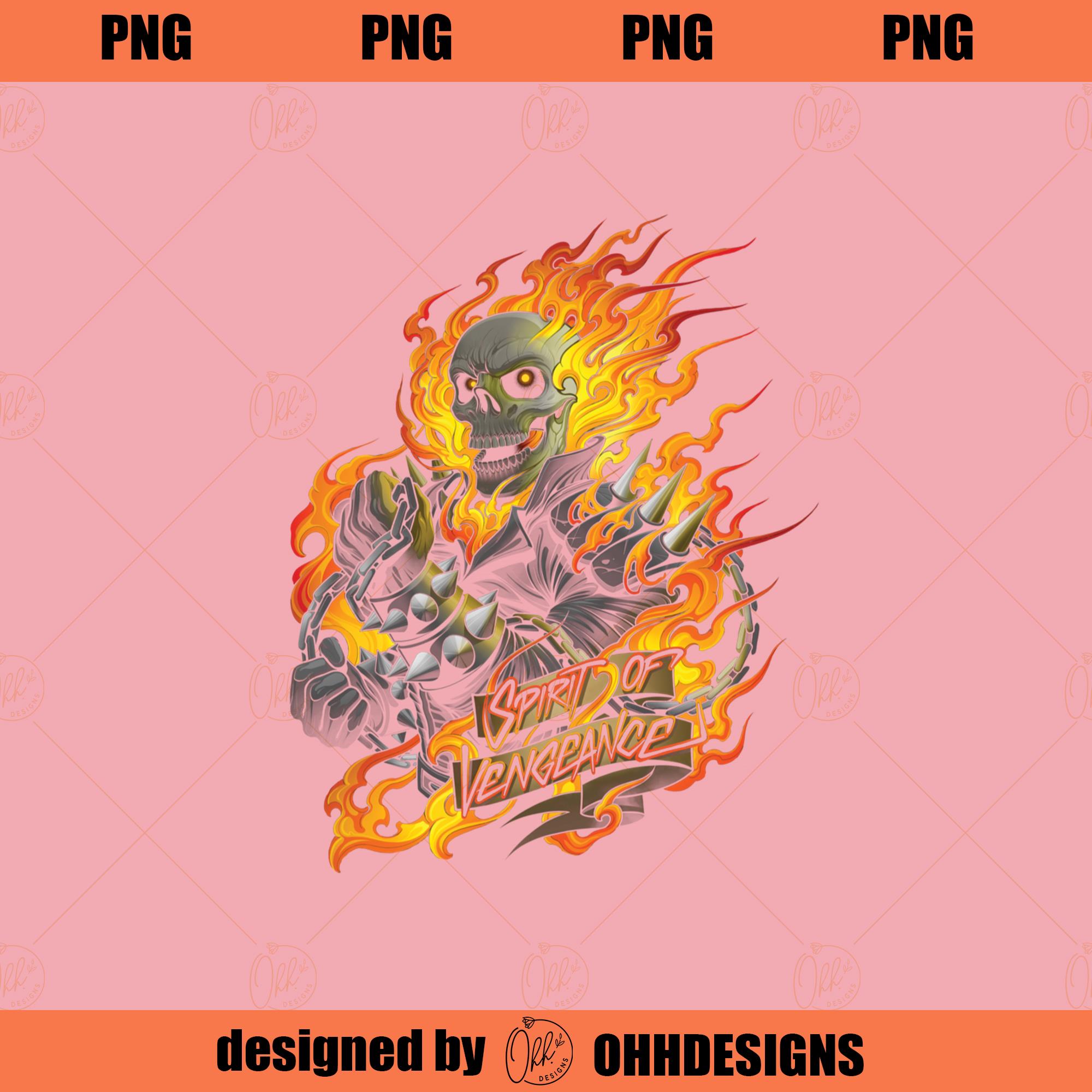 Marvel Ghost Rider Spirit of Vengeance Flaming Skull PNG Do | Inspire ...