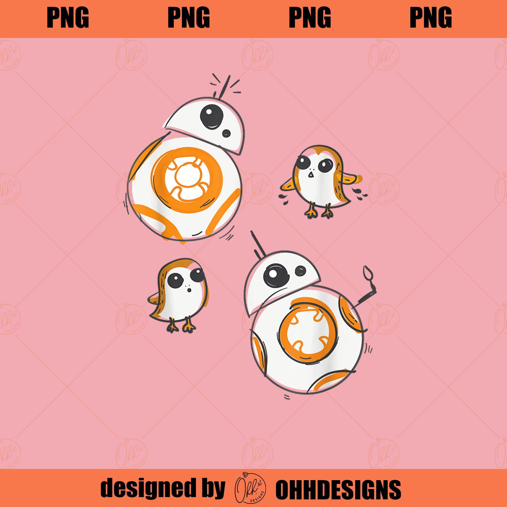 Star Wars Porg and BB8 Doodle TS PNG Download - Inspire Uplift