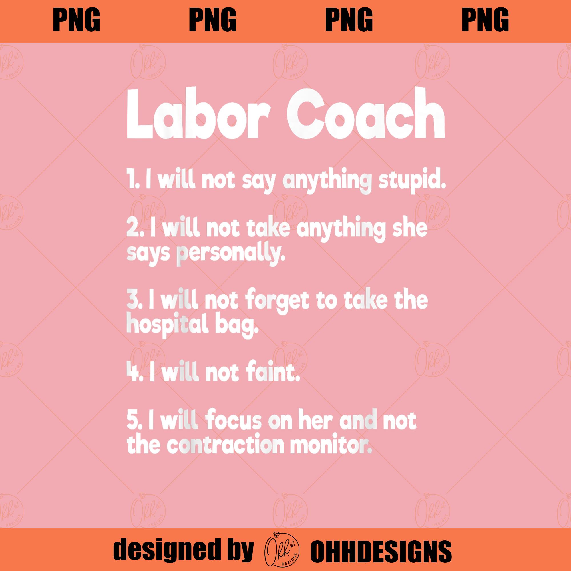 Labor Coach Expecting Dad Rules Papa Funny Baby PNG Download | Inspire ...