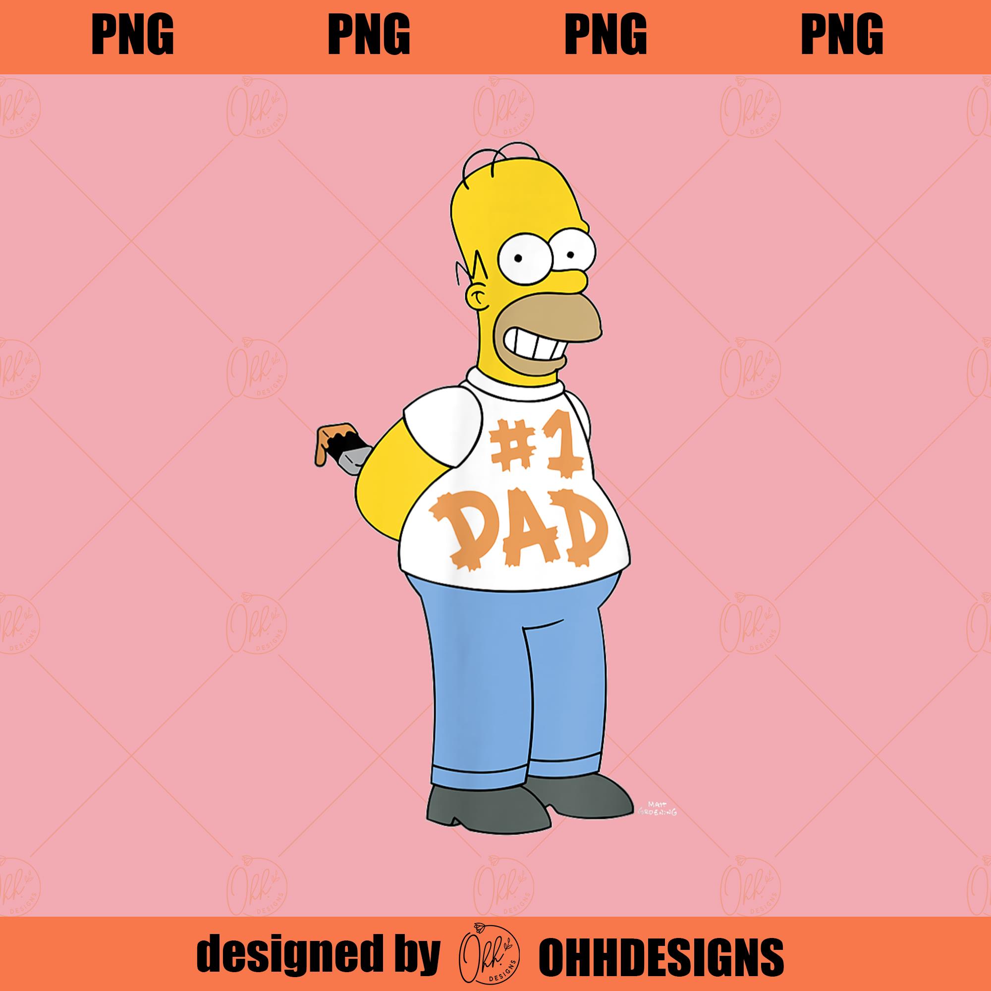 The Simpsons Homer Number 1 Dad Fathers Day V2 PNG Download | Inspire ...