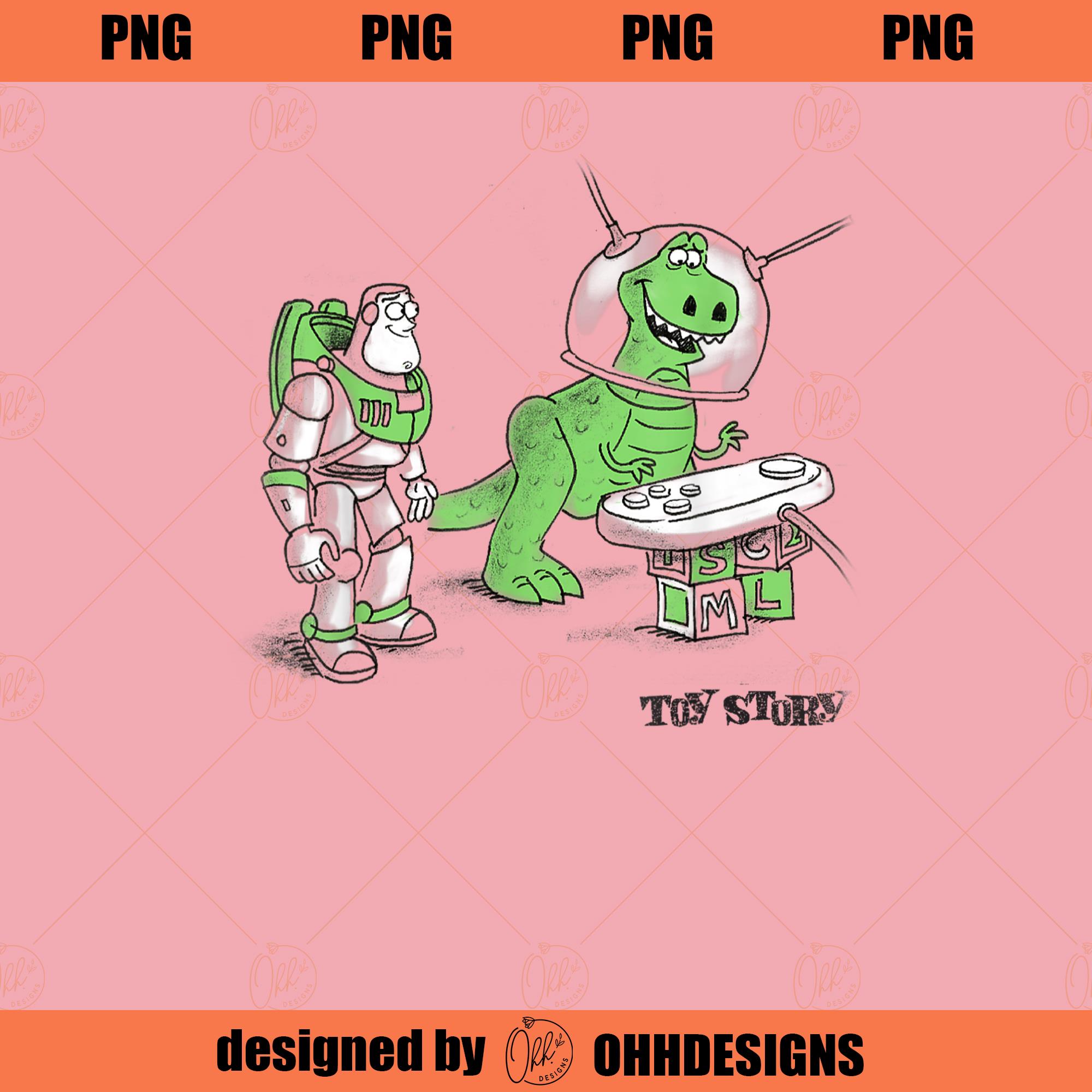 Disney Pixar Toy Story Buzz Rex Lets Play Doodle PNG Downloa | Inspire ...