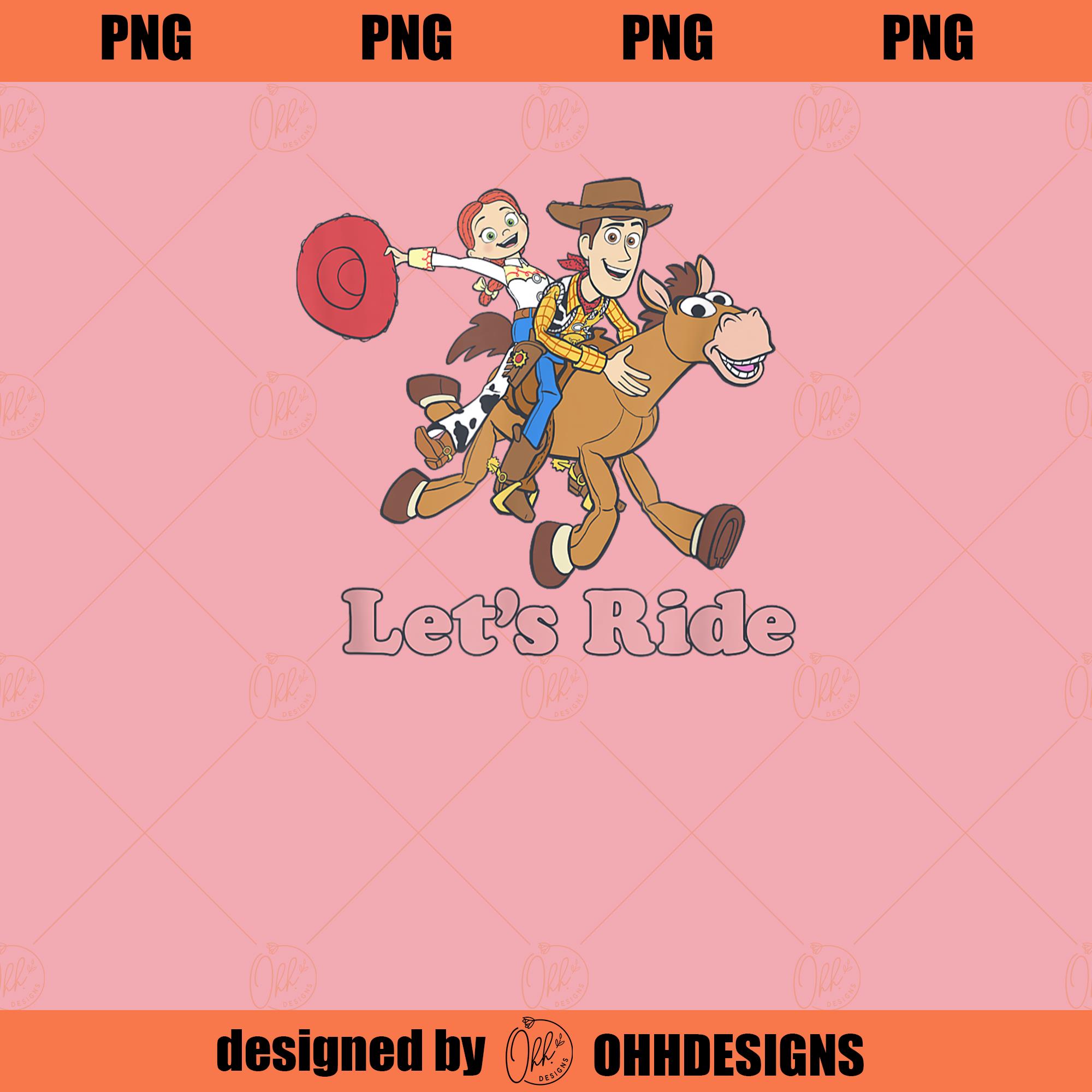 Disney Pixar Toy Story Woody Jesse Lets Ride PNG Download | Inspire Uplift