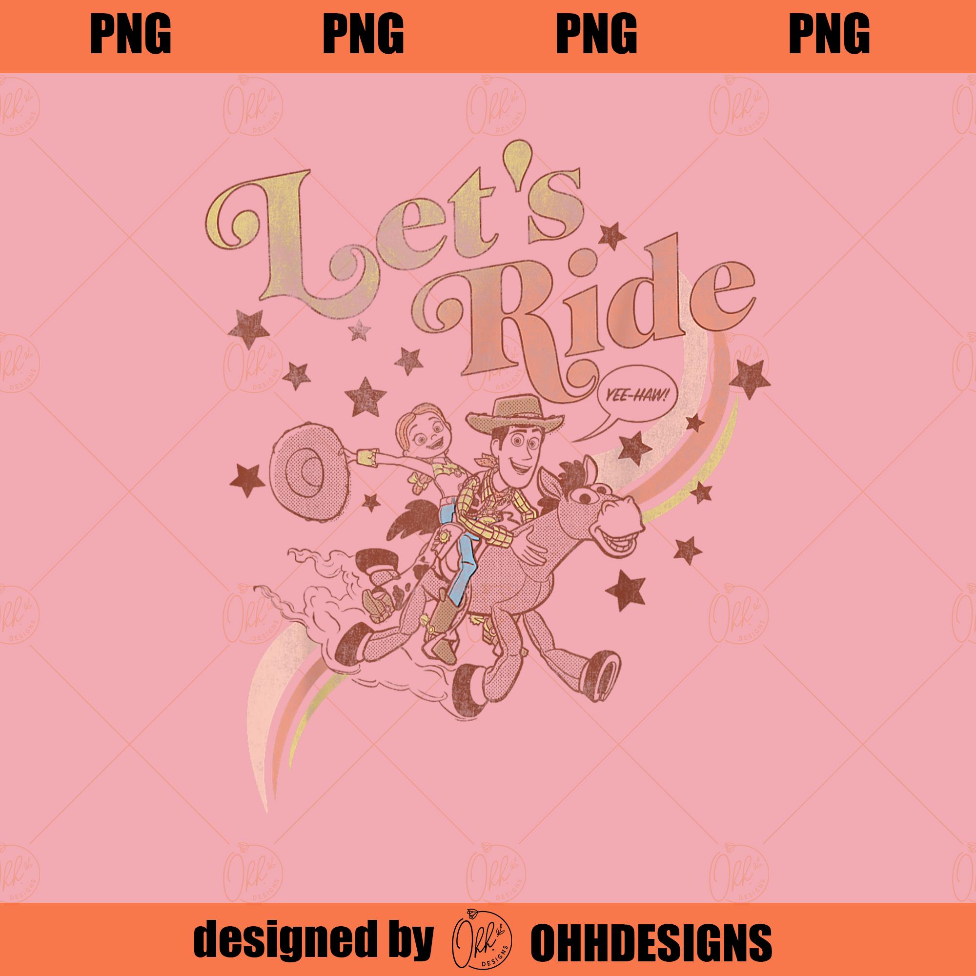 Disney Pixar Toy Story Jessie Woody Lets Ride Gradient PNG D | Inspire ...