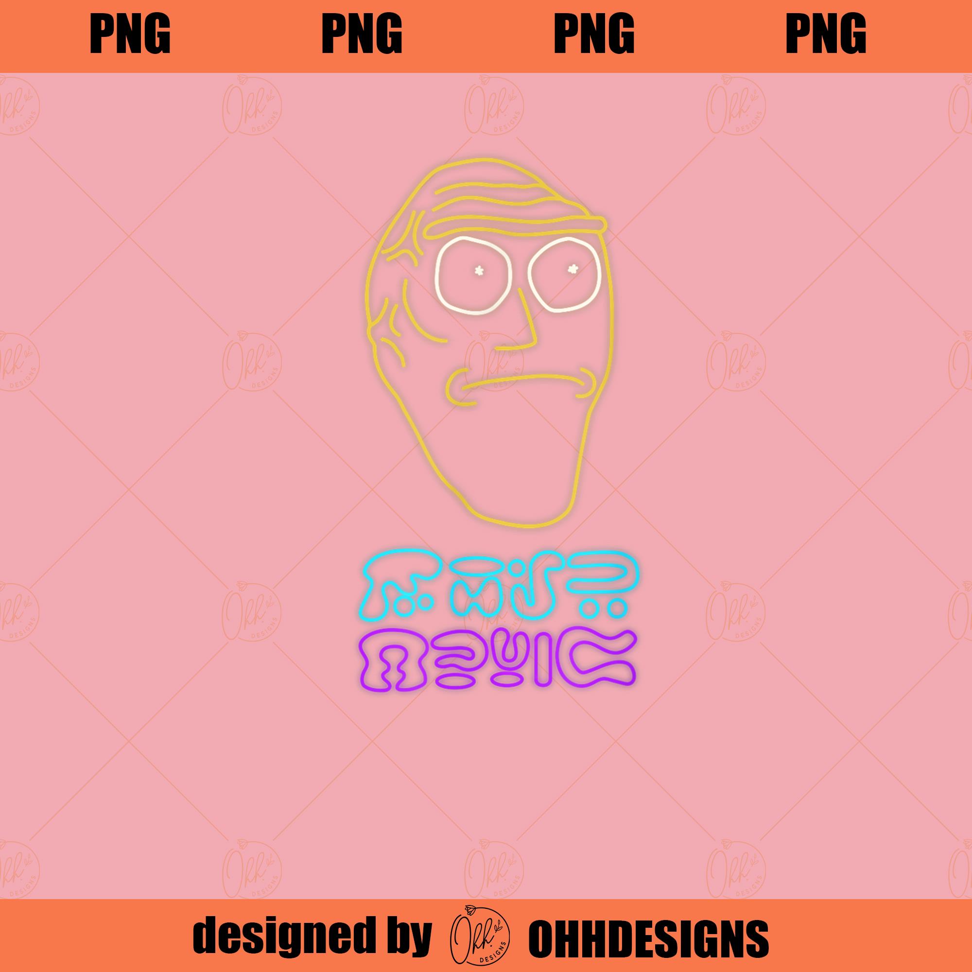 Rick and Morty Planet Music Neon Logo Ohh Design PNG Downloa - Inspire ...
