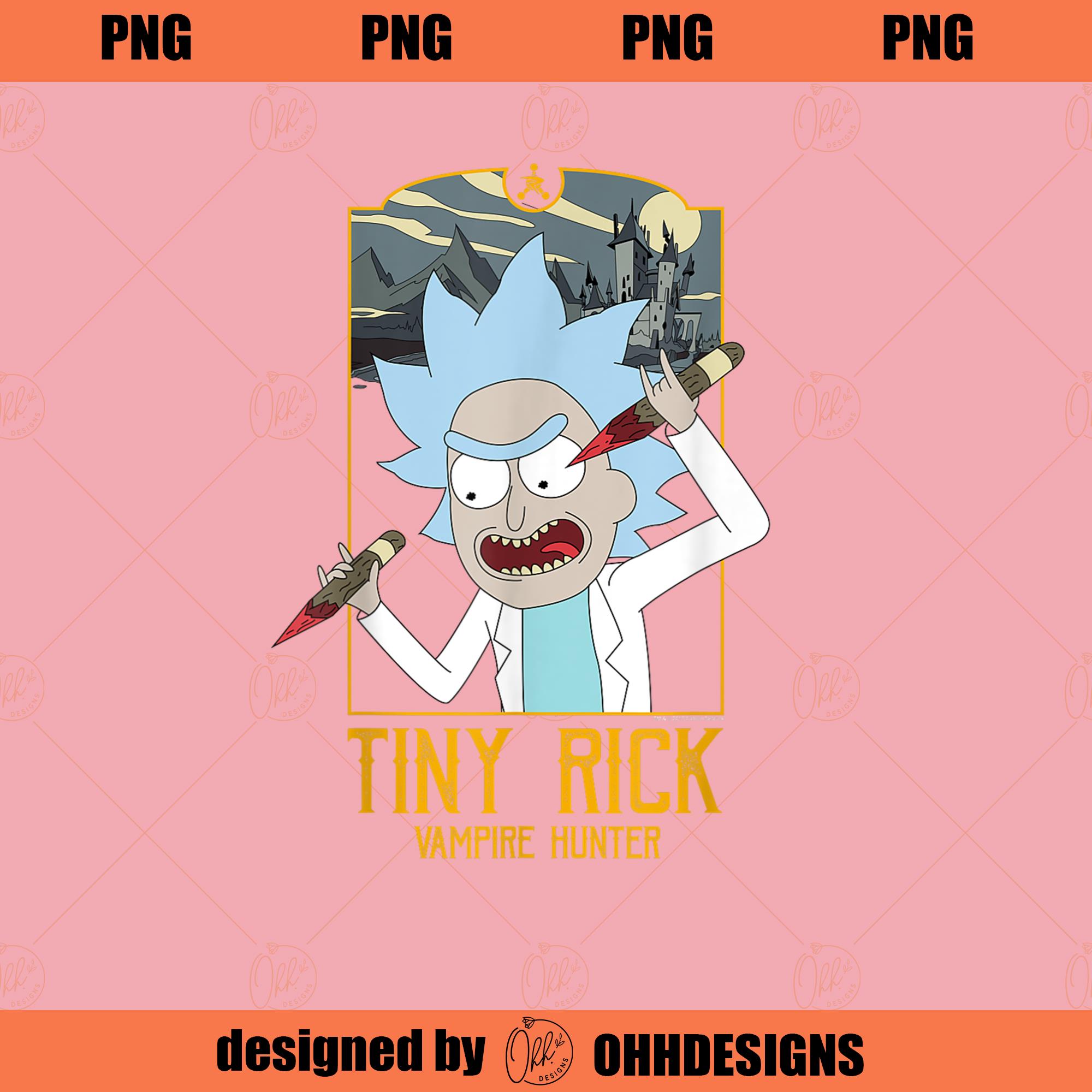 Rick and Morty Tiny Rick Vampire Hunter Ohh Design PNG Downl - Inspire ...