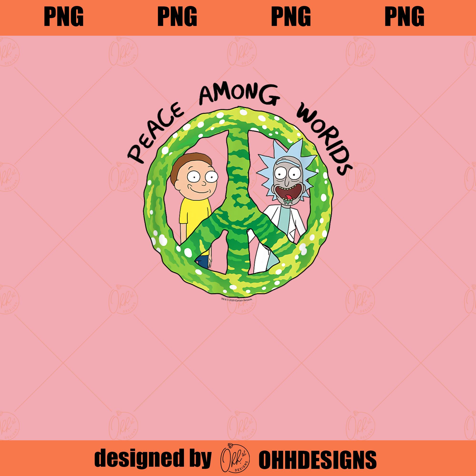 Rick and Morty Peace Sign Ohh Design PNG Download | Inspire Uplift