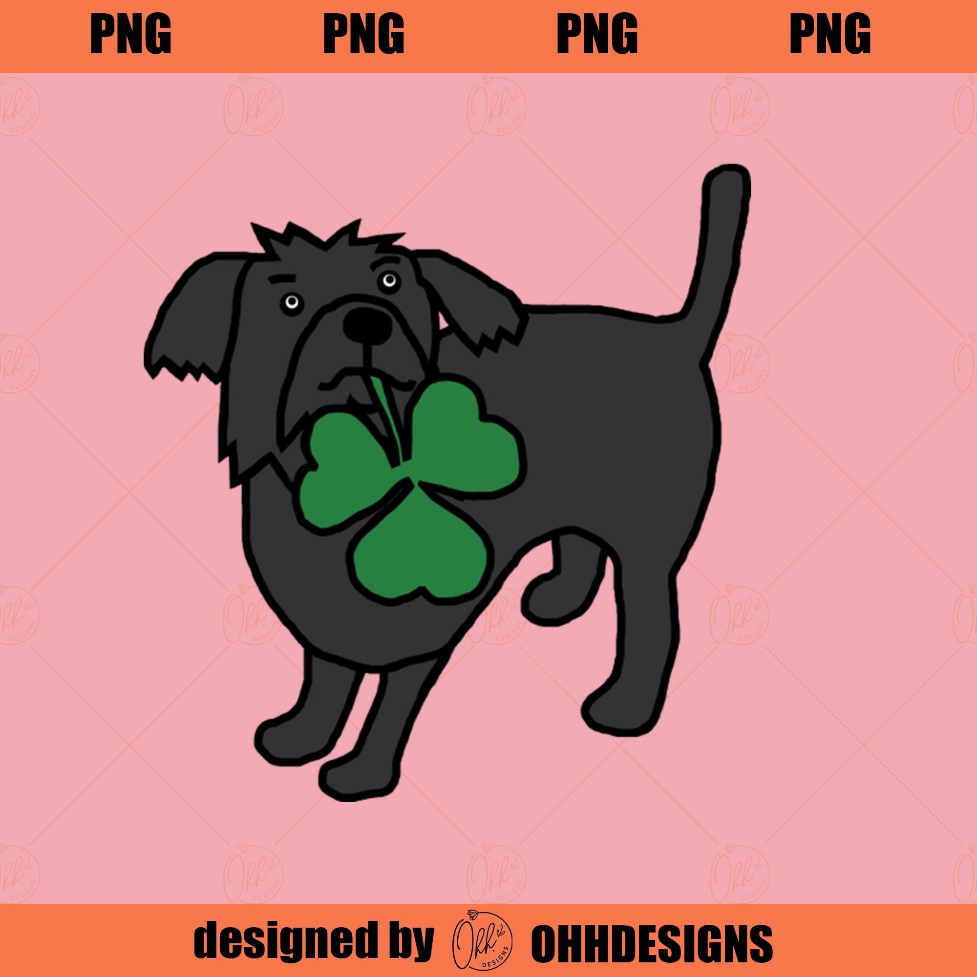 St Patricks Day Dog with Shamrock Ohh Design PNG Download - Inspire Uplift