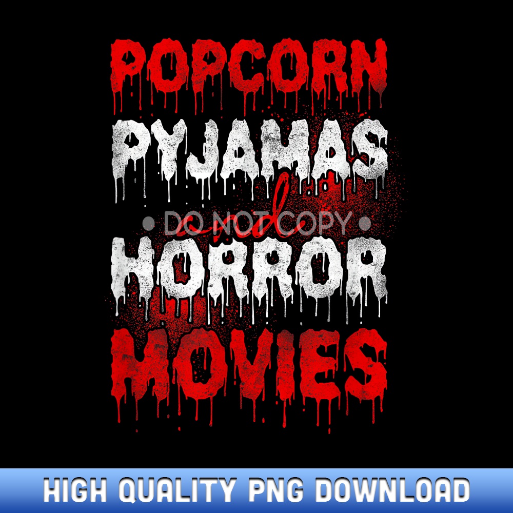 Scary Horror Movie Blood Popcorn Pajamas And Horror Movies - | Inspire ...